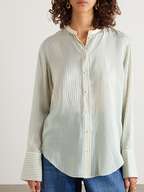CHLOÉ Cotton poplin-trimmed striped silk shirt | NET-A-PORTER