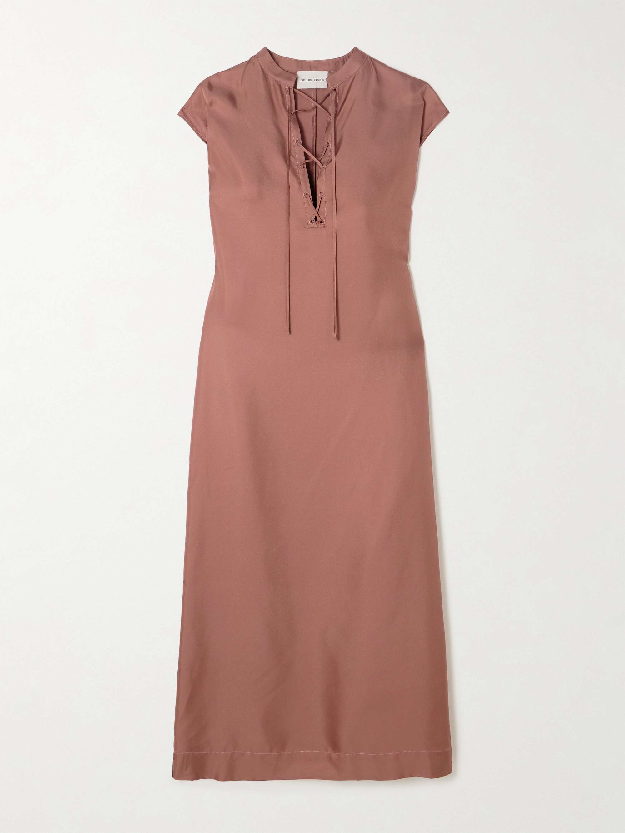 LOULOU DE SAISON Demeter silk-twill midi dress | NET-A-PORTER