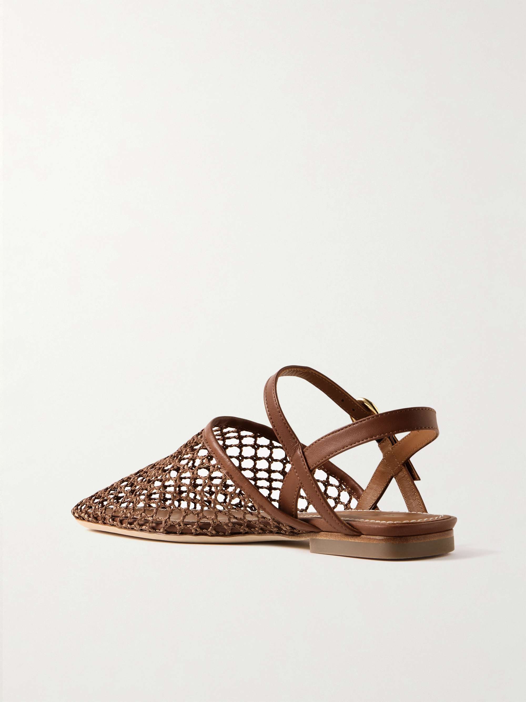 STAUD Rete crocheted and leather sandals | NET-A-PORTER