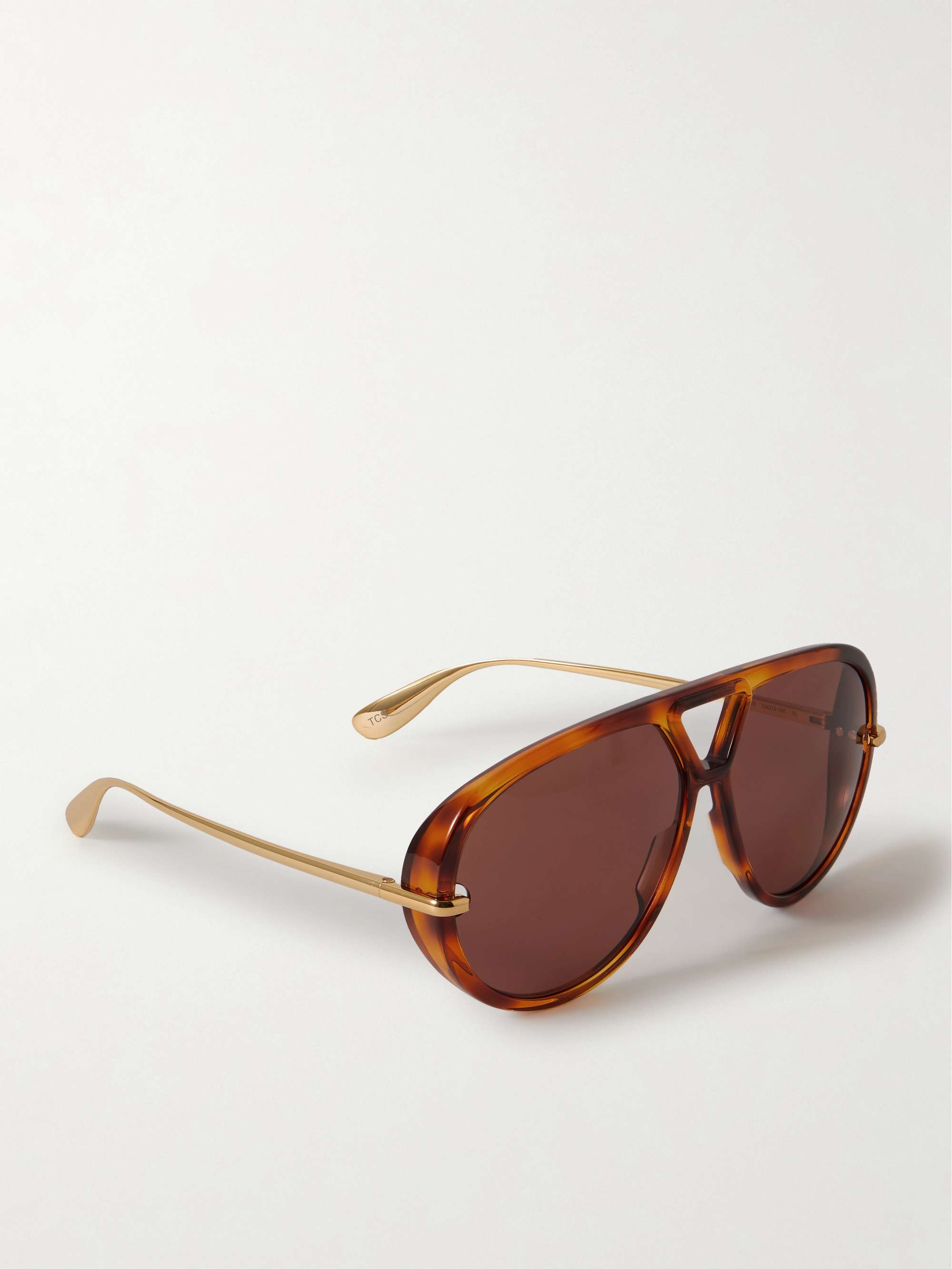 BOTTEGA VENETA EYEWEAR Drop oversized aviator-style tortoiseshell ...