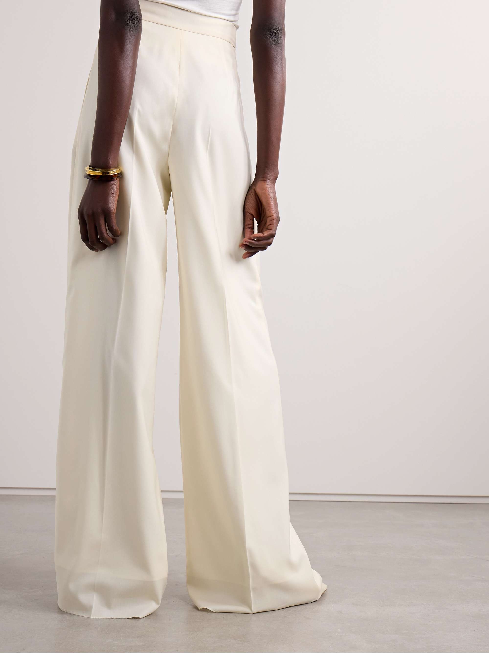 MAX MARA Piombo pleated wool wide-leg pants | NET-A-PORTER