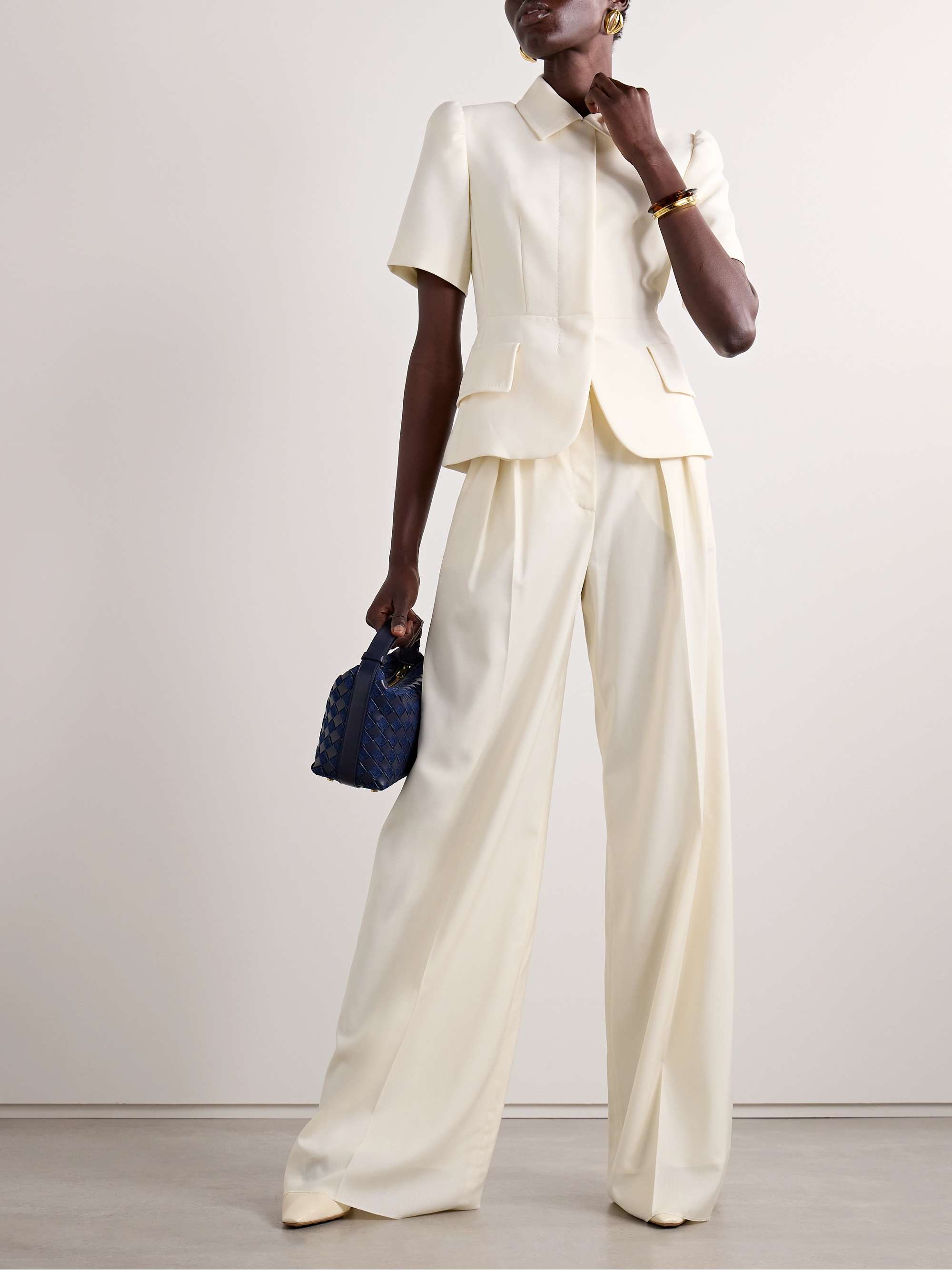 MAX MARA Piombo pleated wool wide-leg pants | NET-A-PORTER