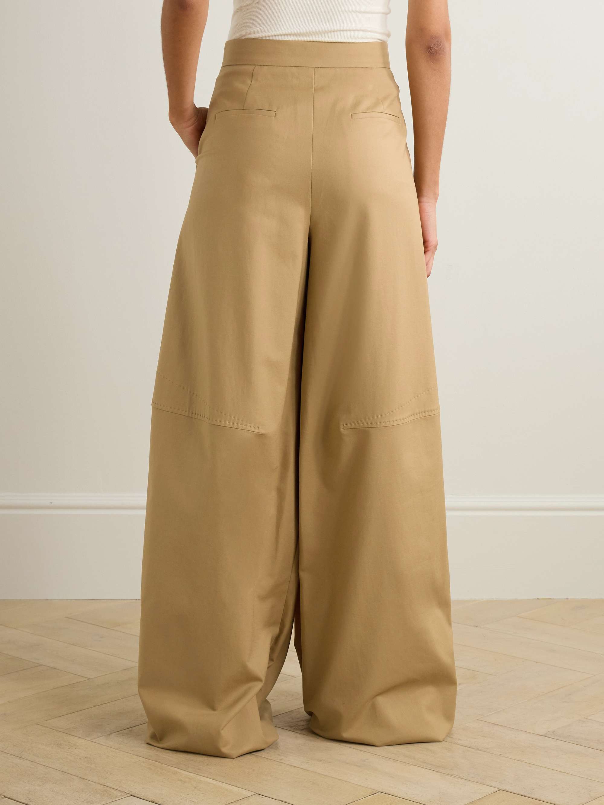 MAX MARA Avoriaz pleated cotton-blend wide-leg pants | NET-A-PORTER