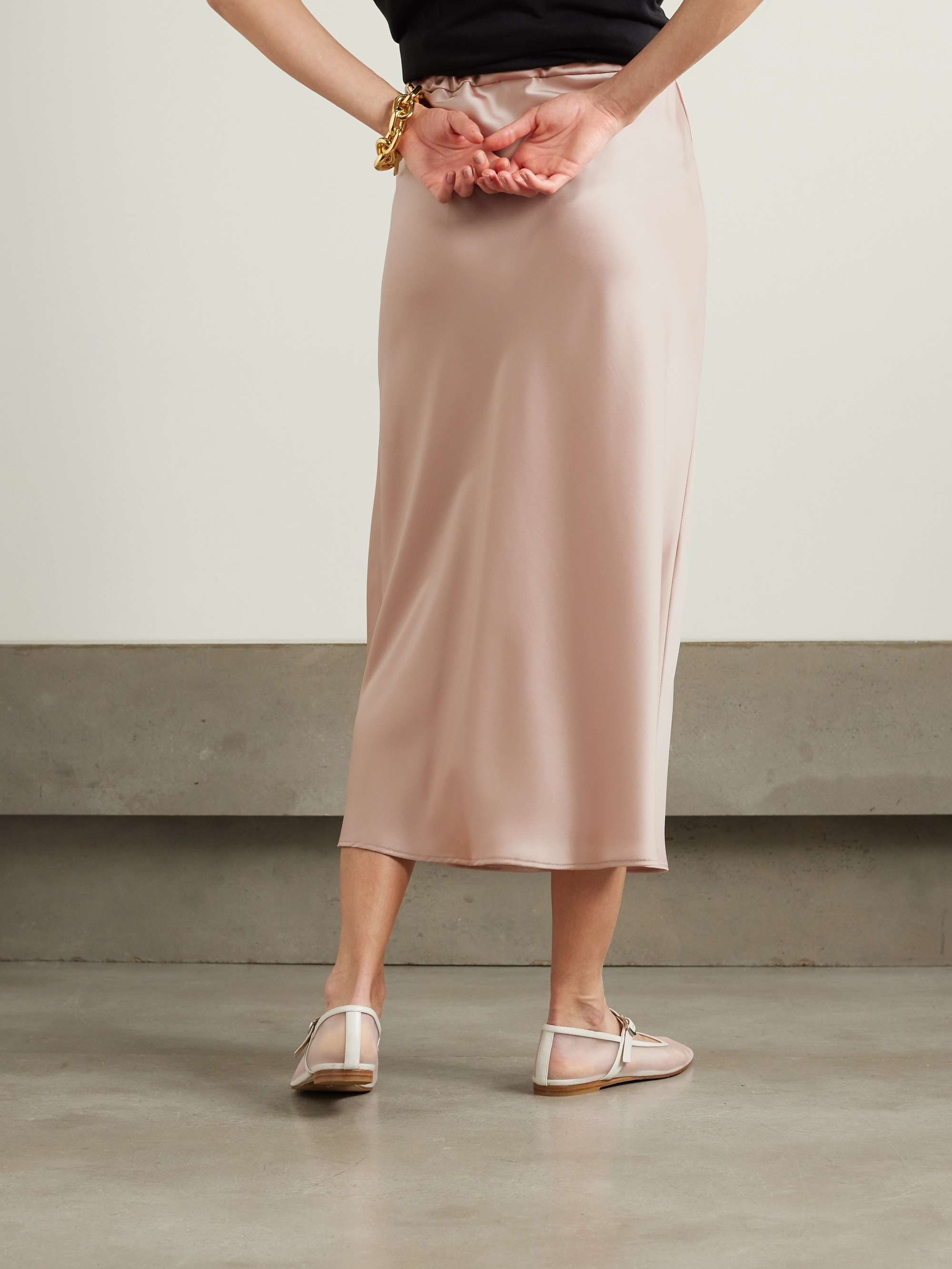 MAX MARA Editore satin midi skirt | NET-A-PORTER
