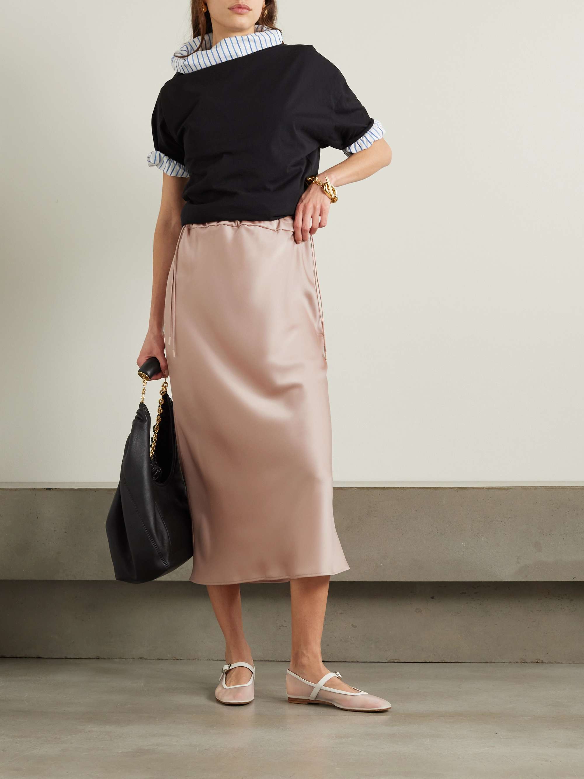 MAX MARA Editore satin midi skirt | NET-A-PORTER