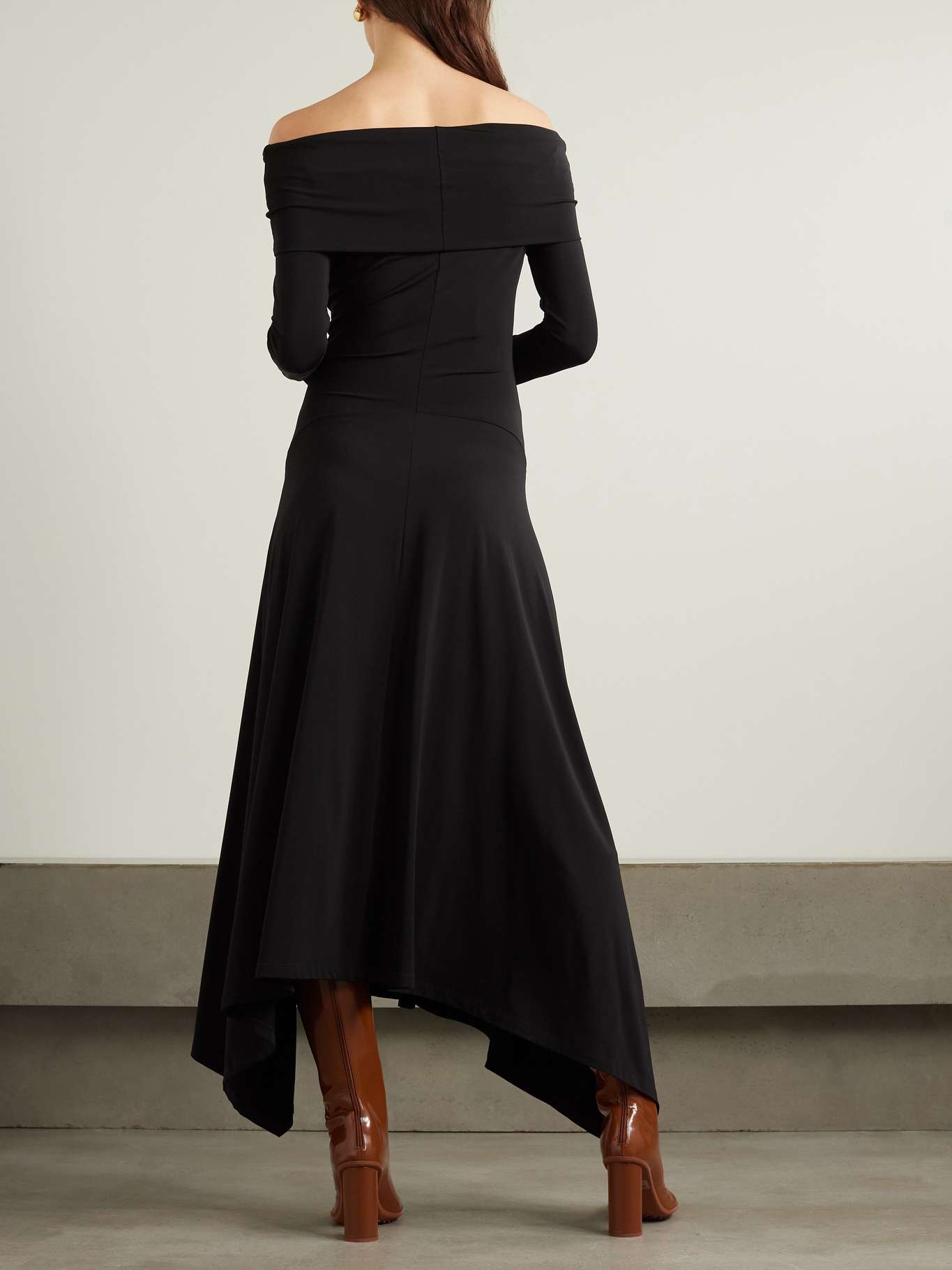 Black Gerla off-the-shoulder stretch-jersey maxi dress | MAX MARA | NET ...