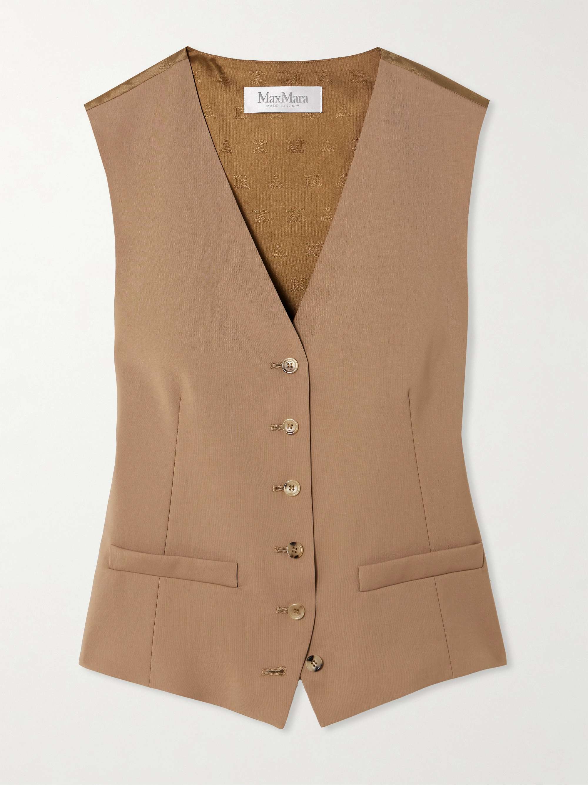 MAX MARA Zuai wool and satin-jacquard vest | NET-A-PORTER