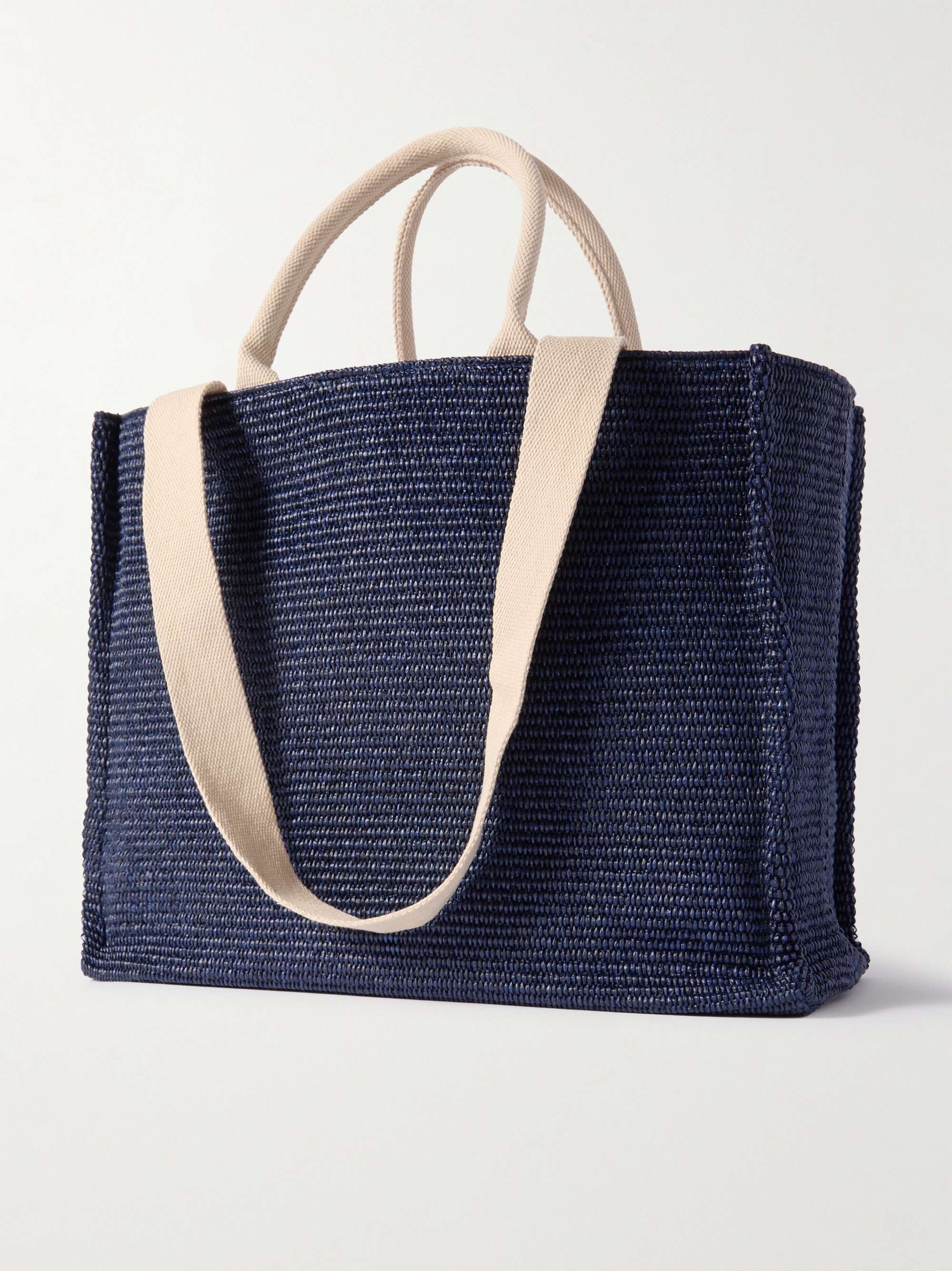 MARNI Basket large webbing-trimmed embroidered faux raffia tote | NET-A ...