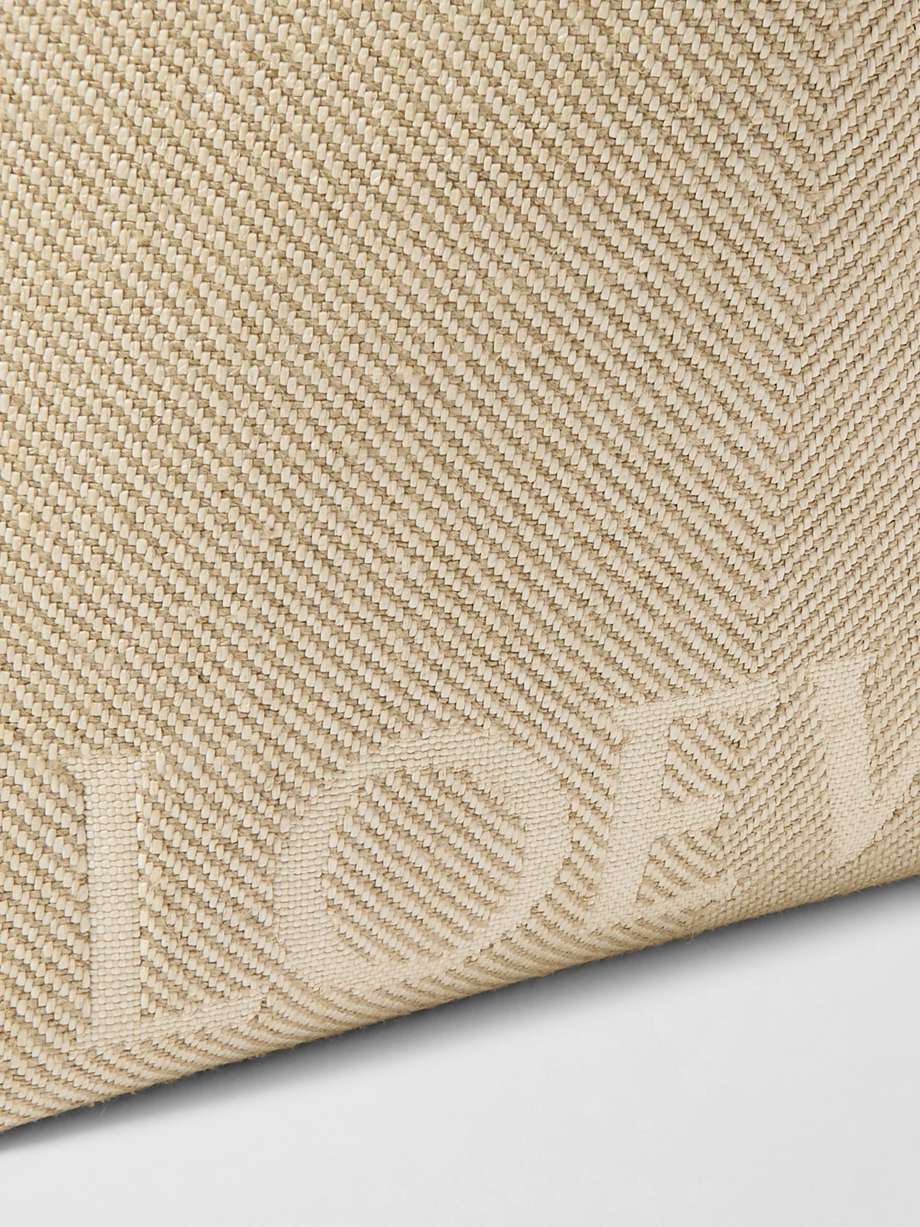 LOEWE Font medium embroidered leather-trimmed canvas-jacquard tote ...