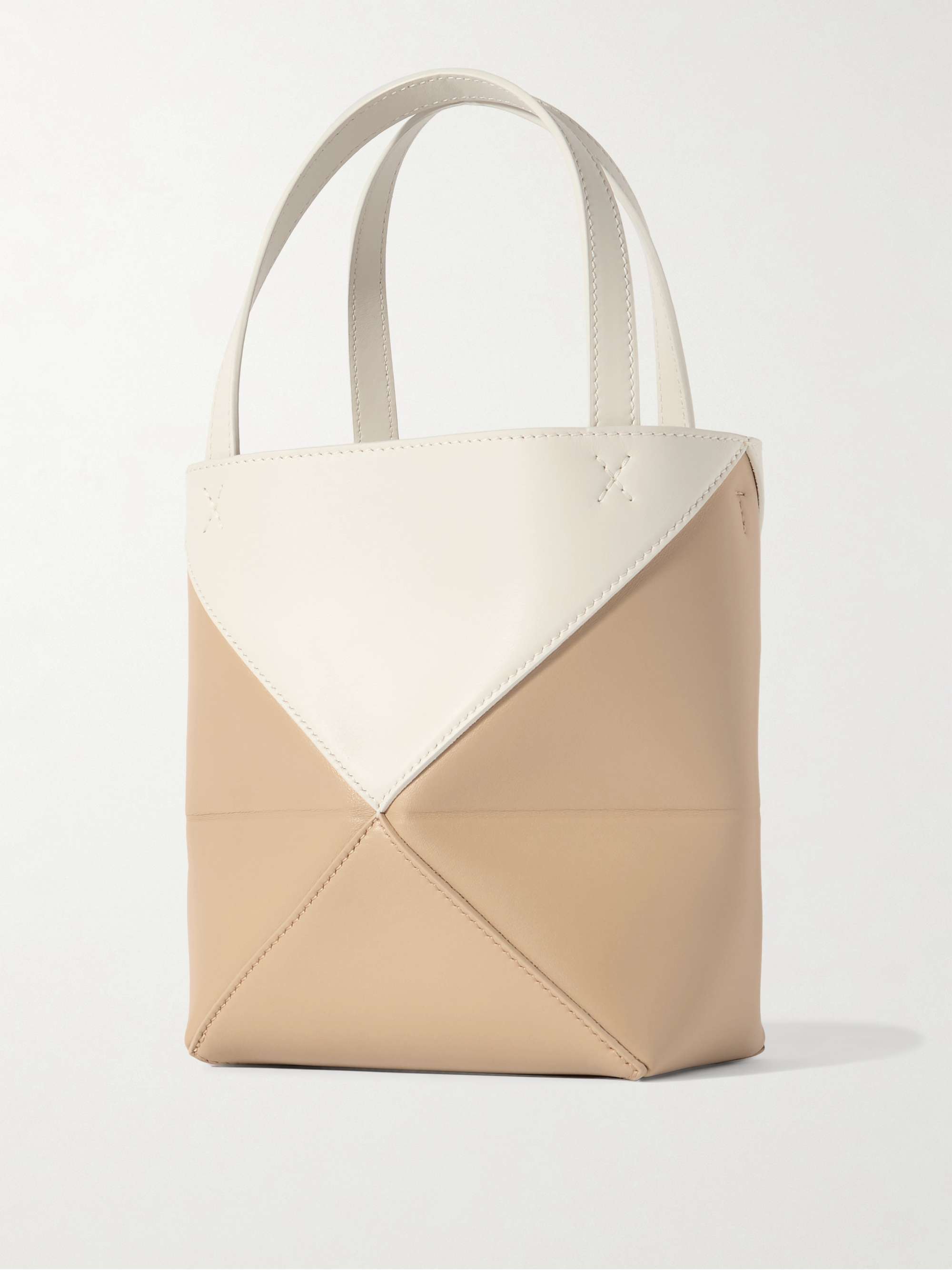 LOEWE Puzzle Fold mini convertible two-tone leather tote | NET-A-PORTER