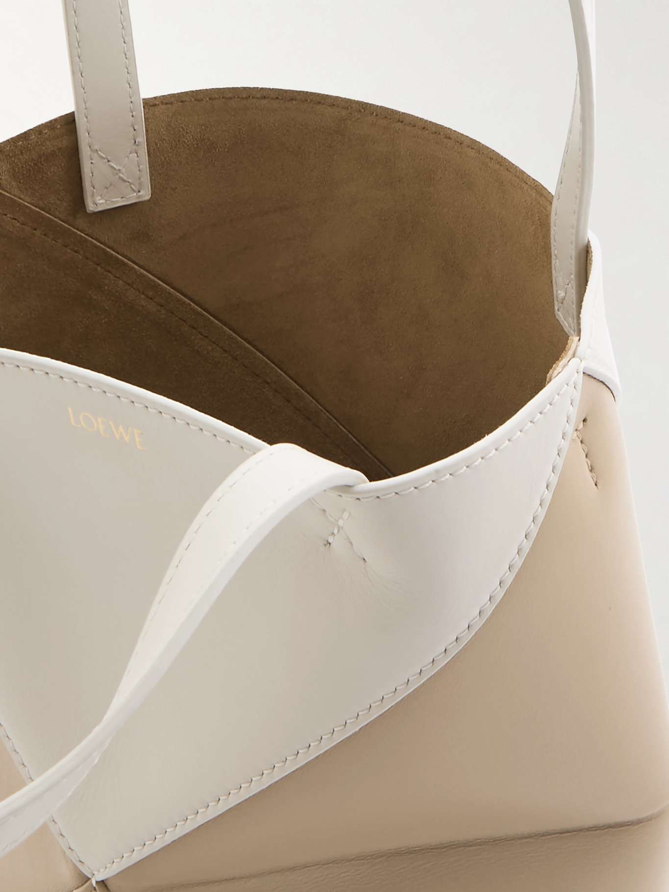 LOEWE Puzzle Fold mini convertible two-tone leather tote | NET-A-PORTER