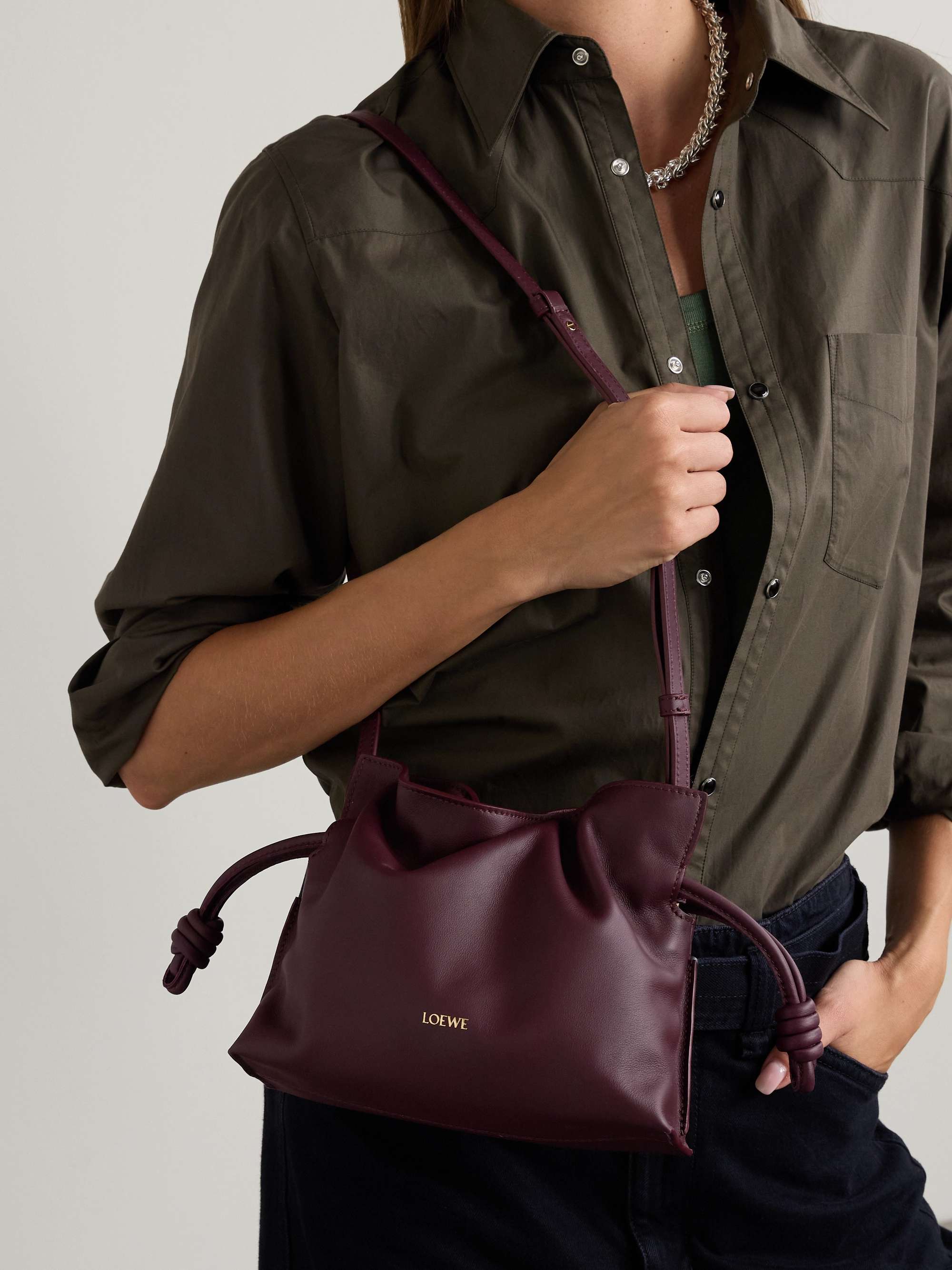 LOEWE Flamenco mini leather clutch | NET-A-PORTER