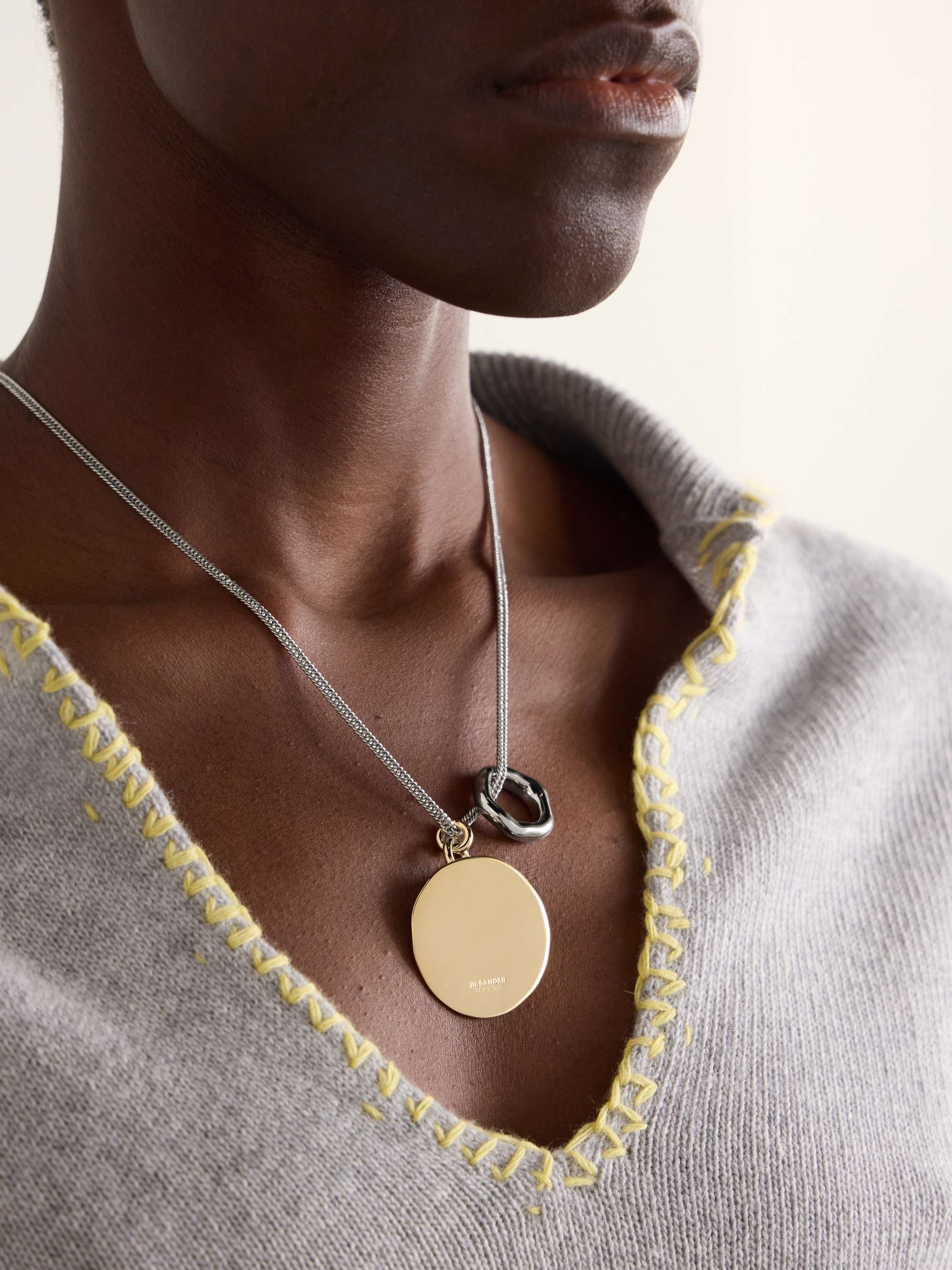 JIL SANDER Silver- and gold-tone necklace | NET-A-PORTER