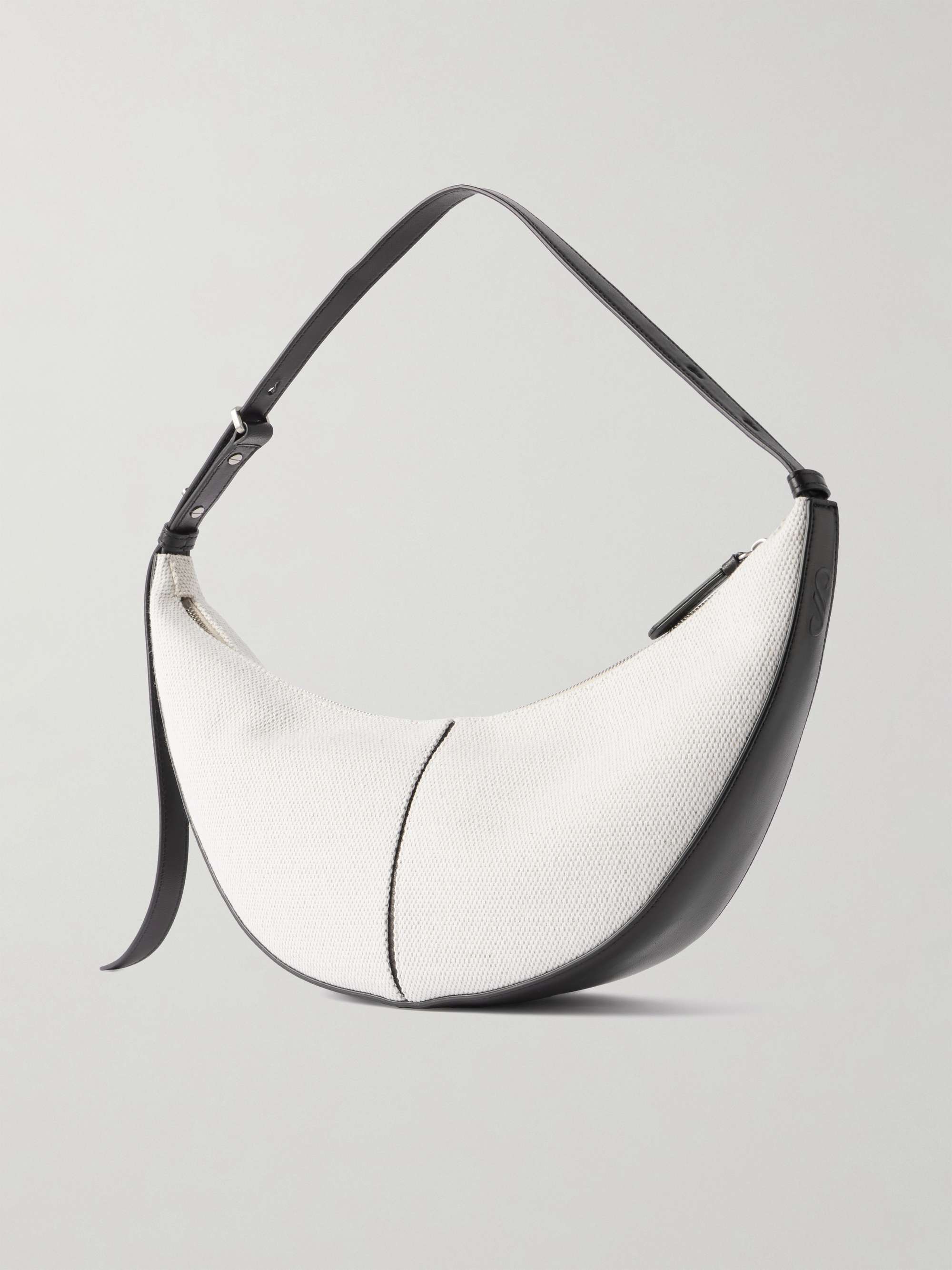 PROENZA SCHOULER Slide leather and canvas shoulder bag | NET-A-PORTER