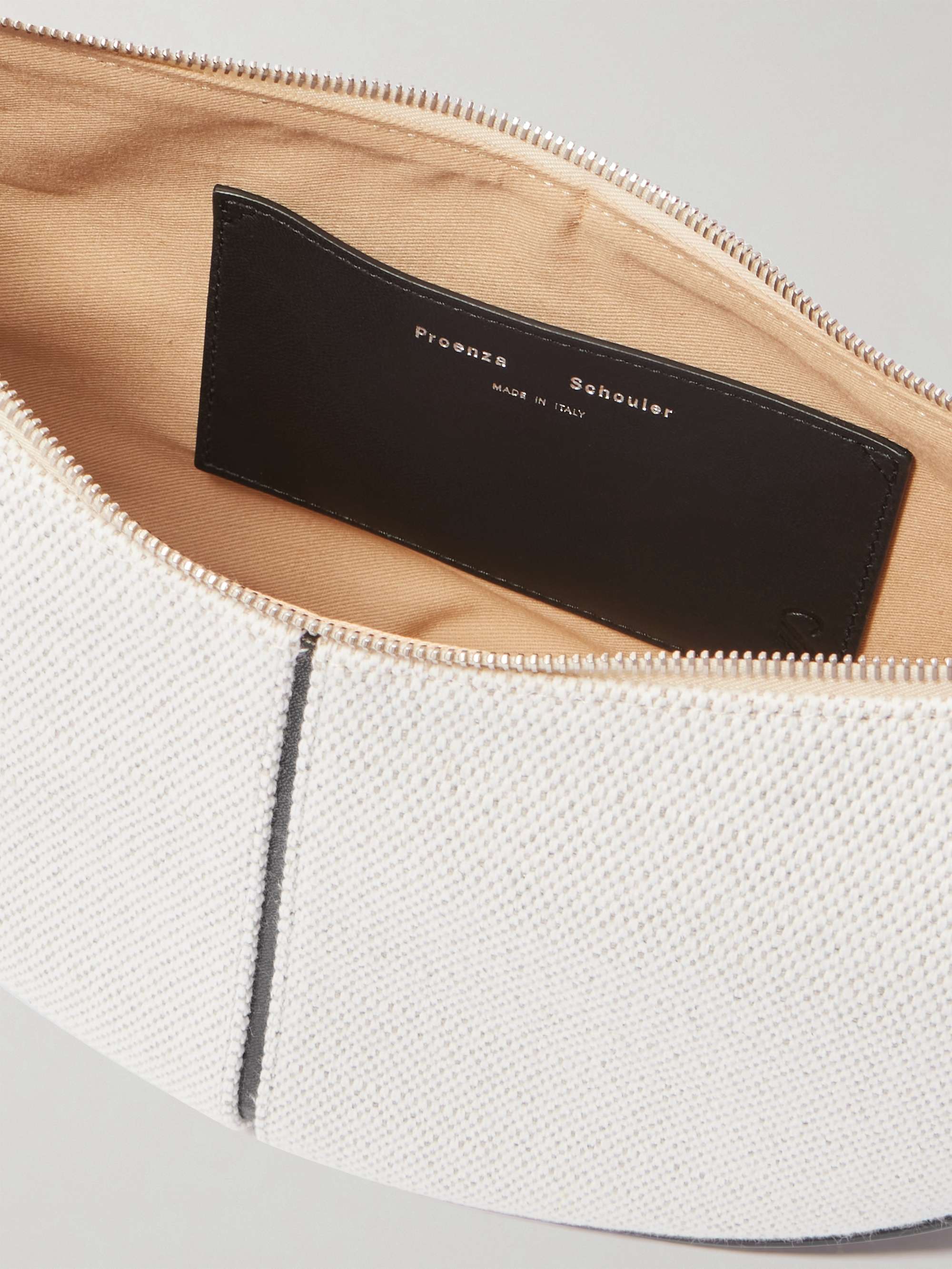 PROENZA SCHOULER Slide leather and canvas shoulder bag | NET-A-PORTER