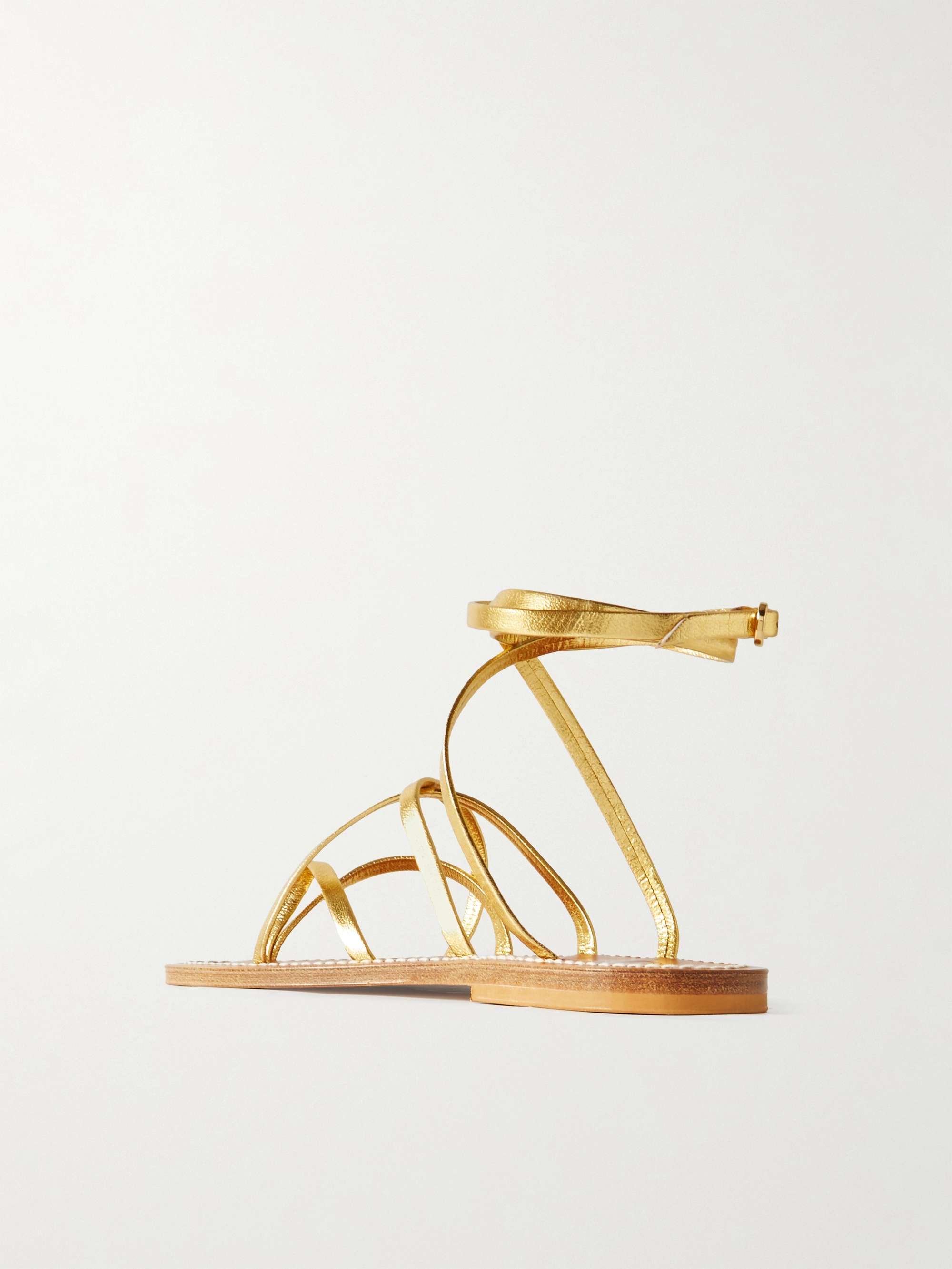 K JACQUES ST TROPEZ Zenobie metallic leather sandals | NET-A-PORTER