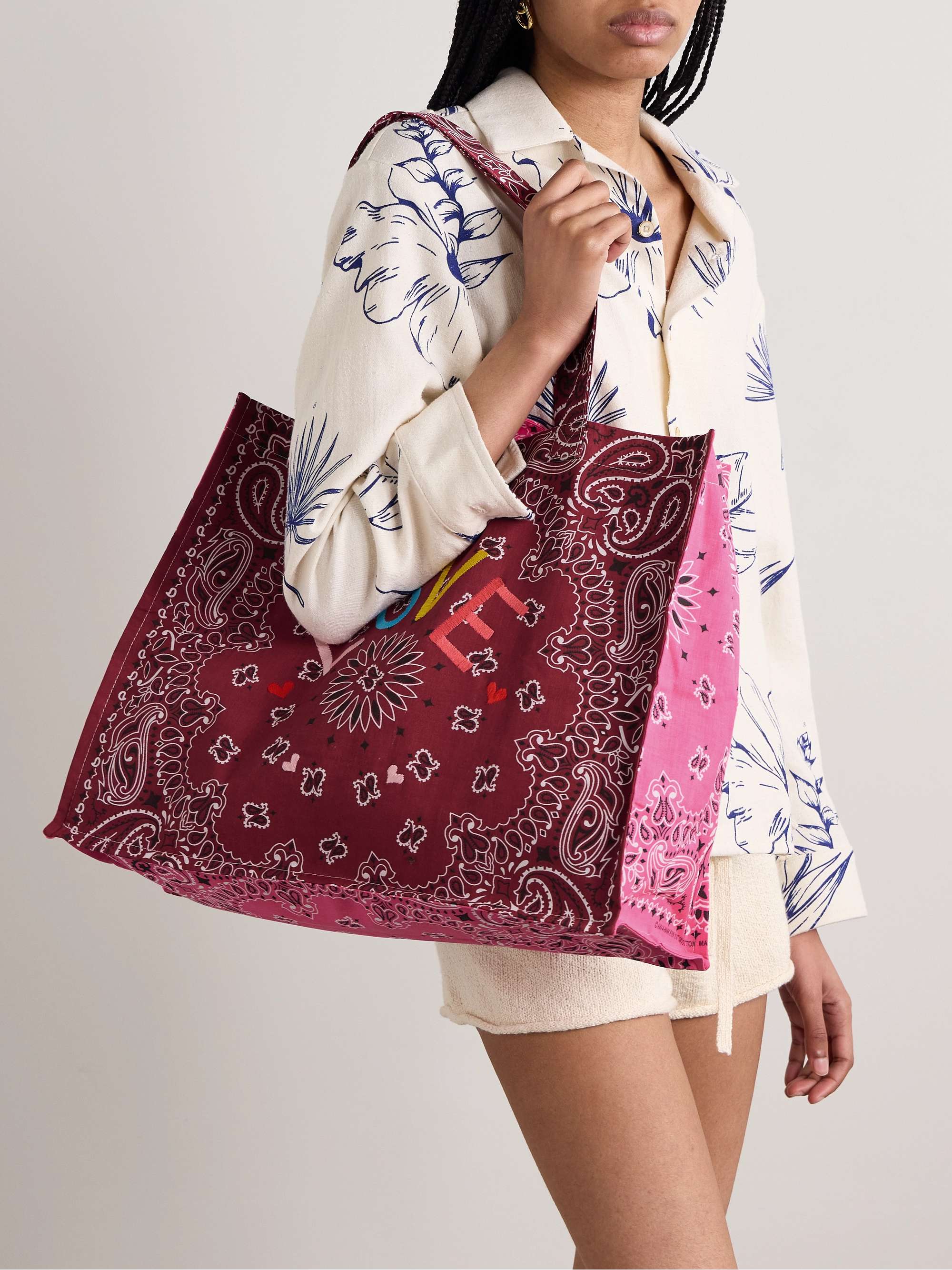 CALL IT BY YOUR NAME Maxi Cabas embroidered reversible paisley-print ...