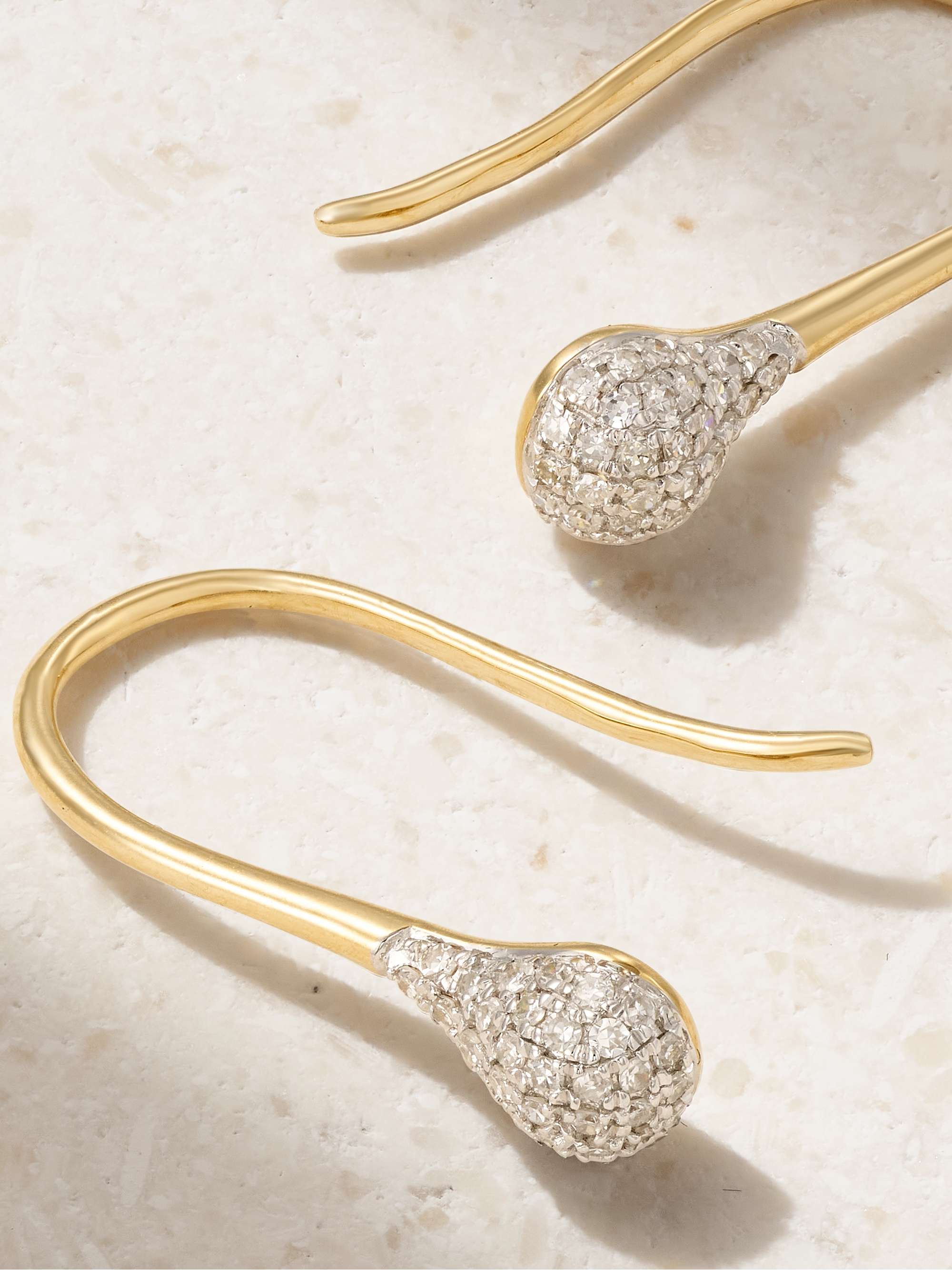 STONE AND STRAND Pavé 14-karat gold diamond earrings | NET-A-PORTER