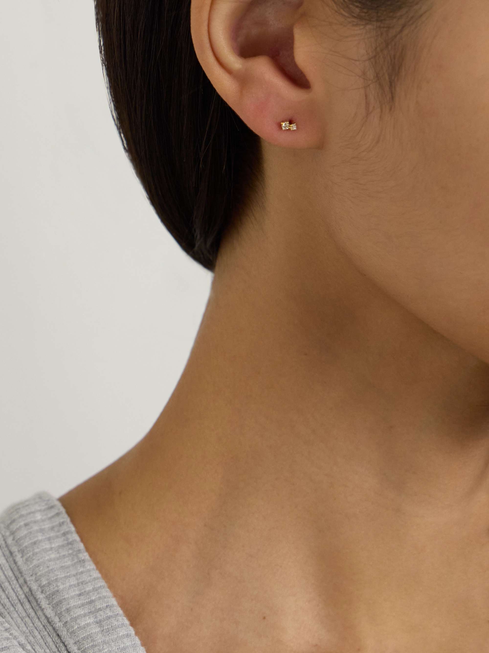 STONE AND STRAND Buddy 14-karat gold diamond stud earrings | NET-A-PORTER