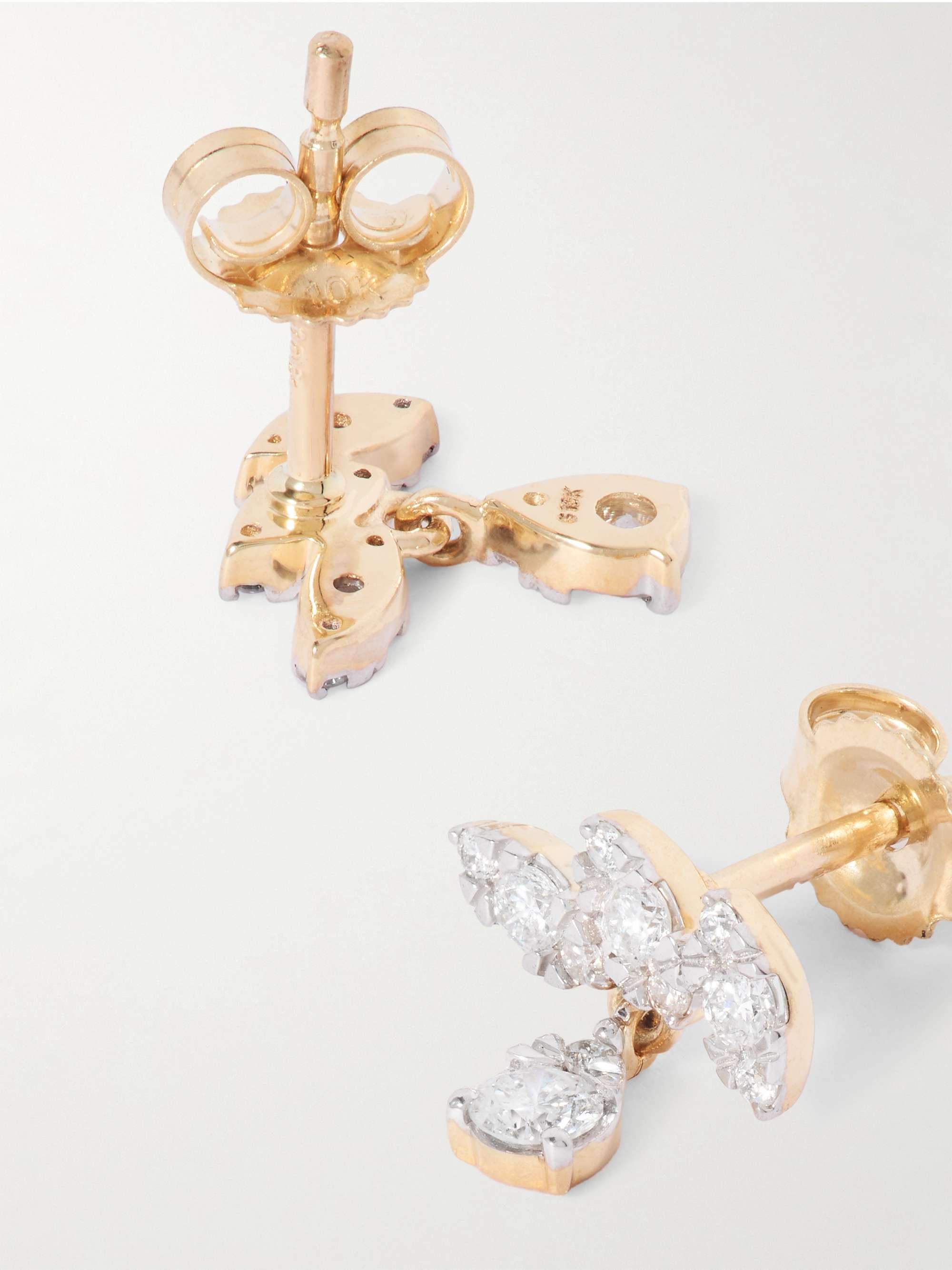 STONE AND STRAND Muse 10-karat gold diamond earrings | NET-A-PORTER