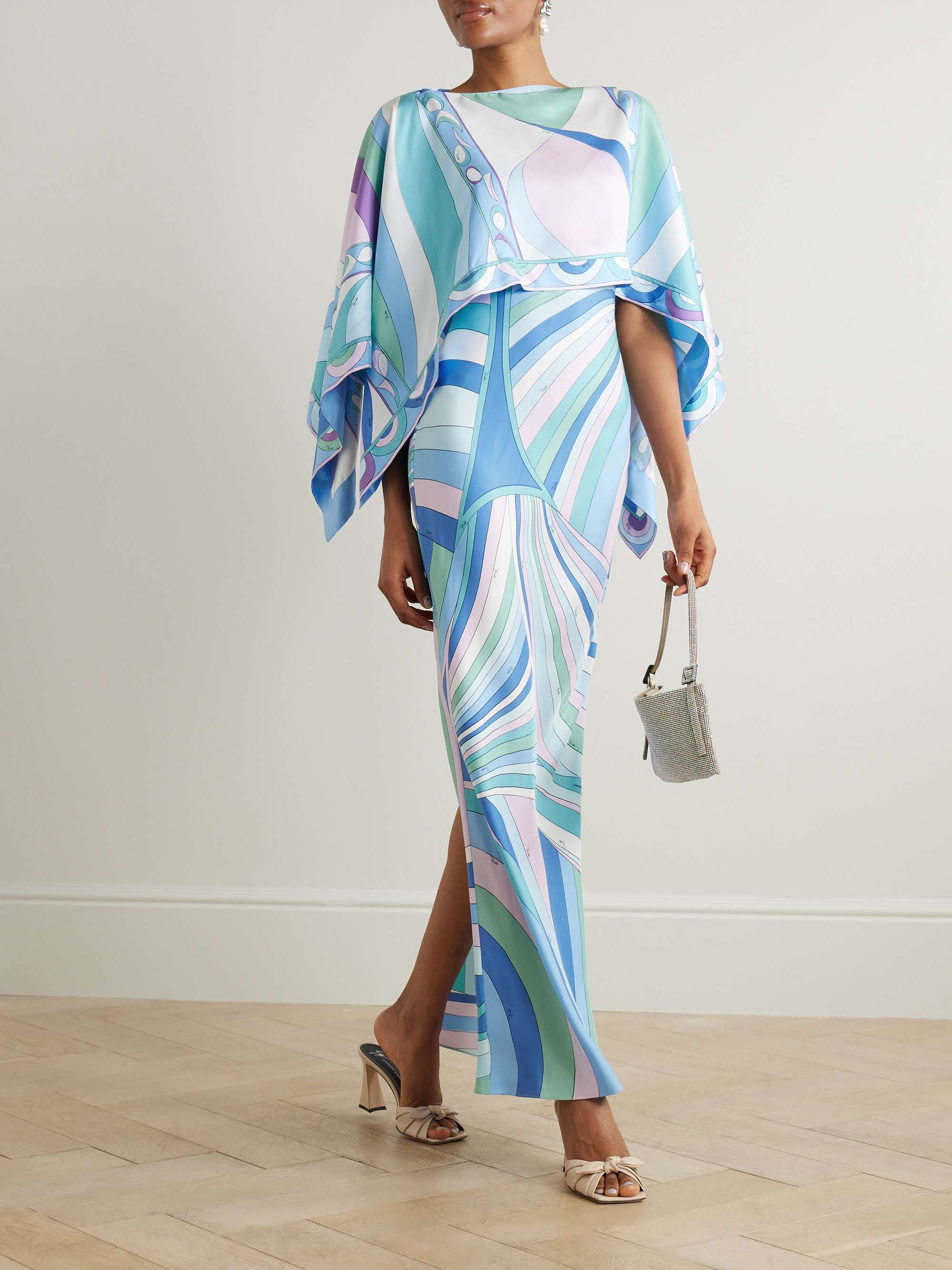 PUCCI Iride layered printed silk-twill maxi dress | NET-A-PORTER