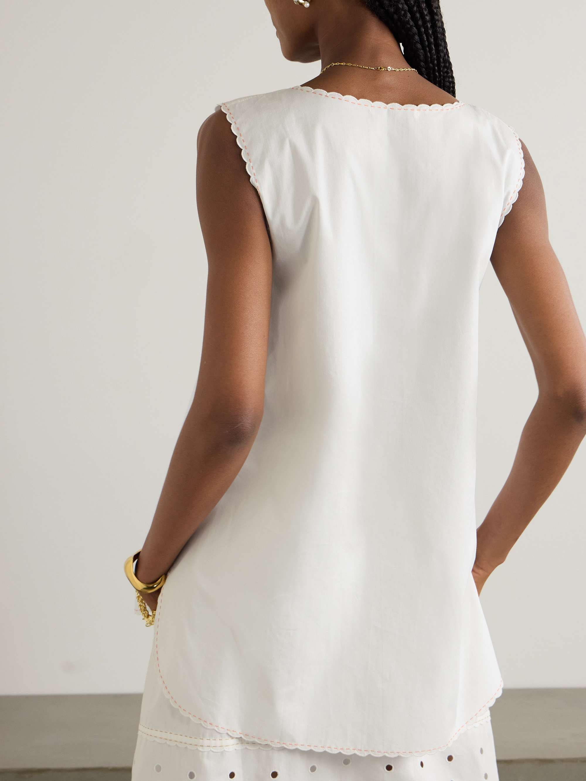 VITA KIN Skye embroidered broderie anglaise cotton tank | NET-A-PORTER