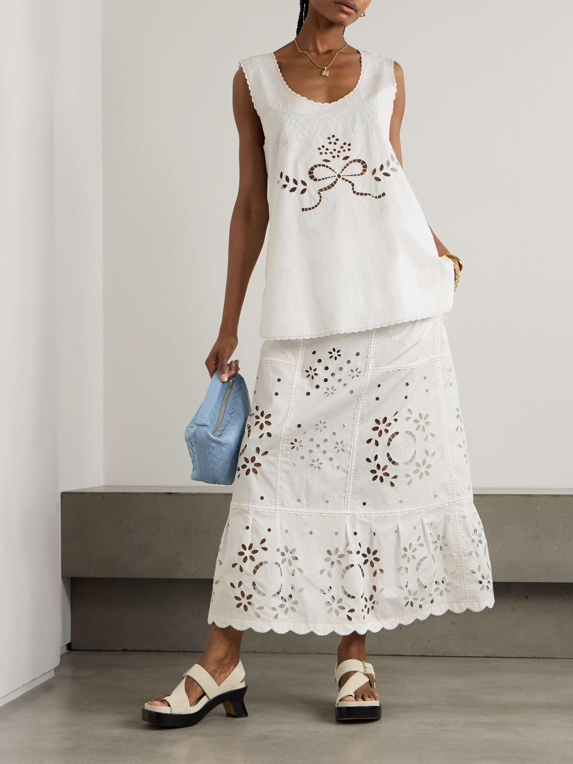 VITA KIN Skye embroidered broderie anglaise cotton tank | NET-A-PORTER