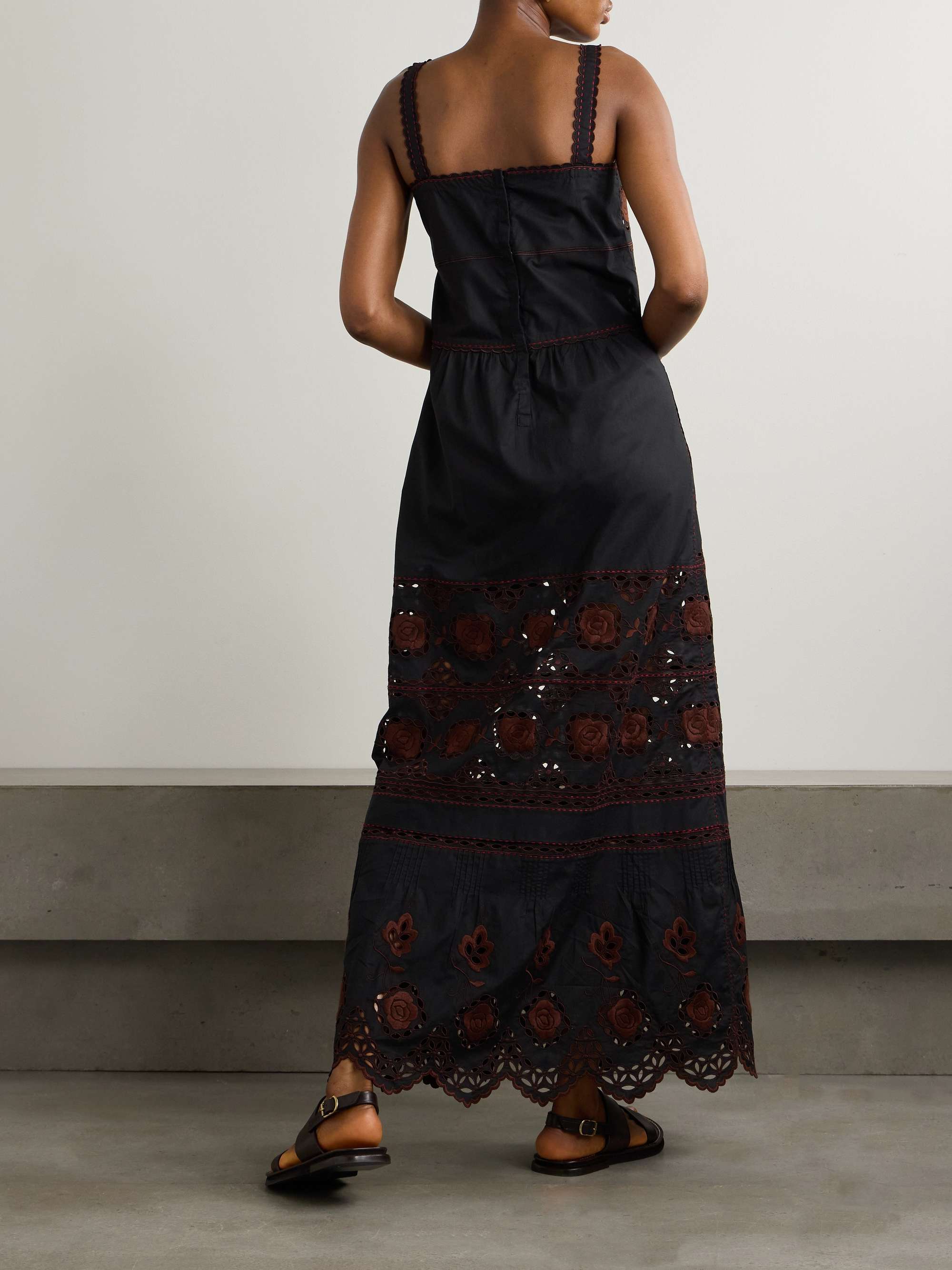 VITA KIN Grace scalloped broderie anglaise cotton-poplin maxi dress ...