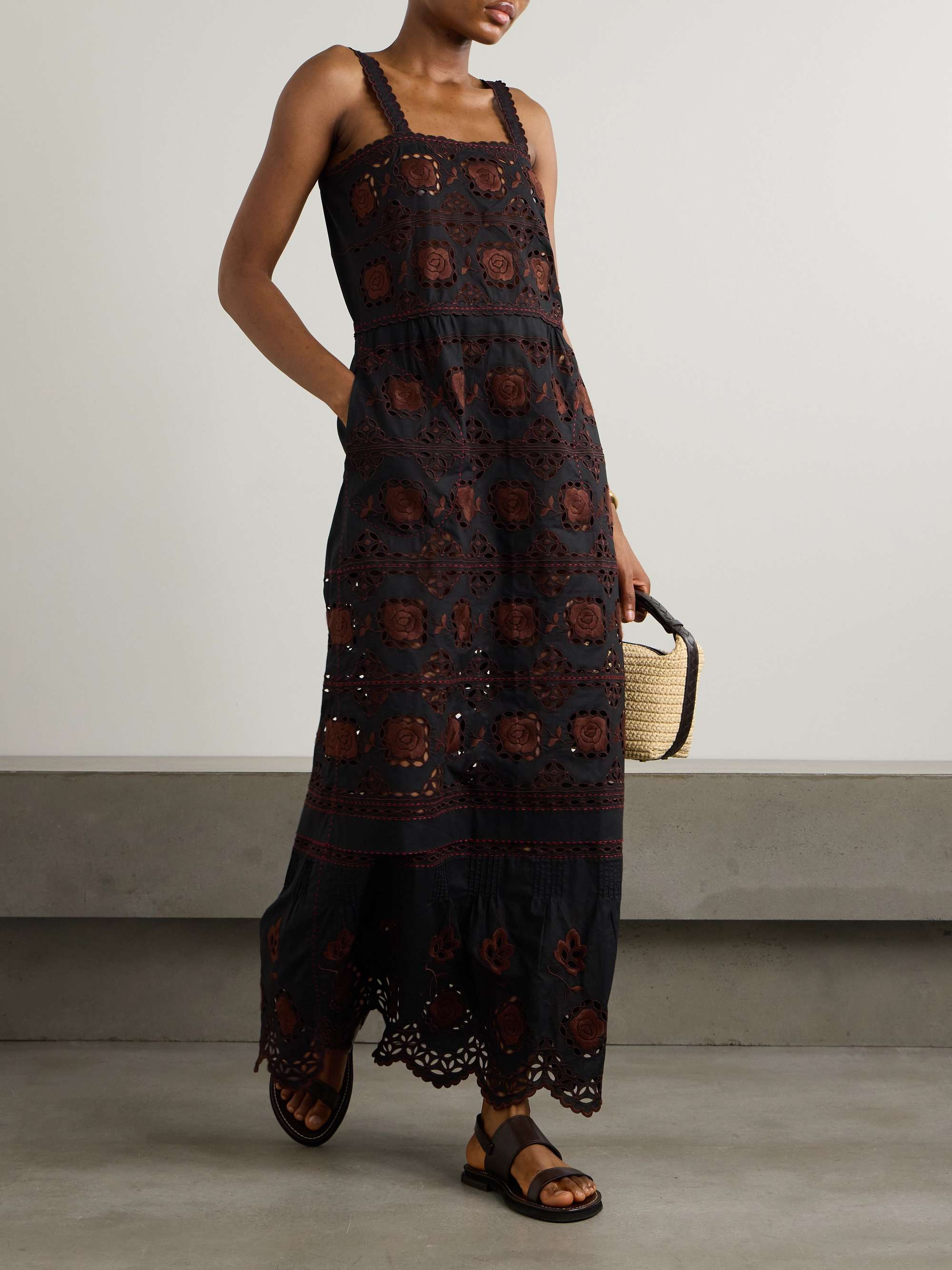 VITA KIN Grace scalloped broderie anglaise cotton-poplin maxi dress ...