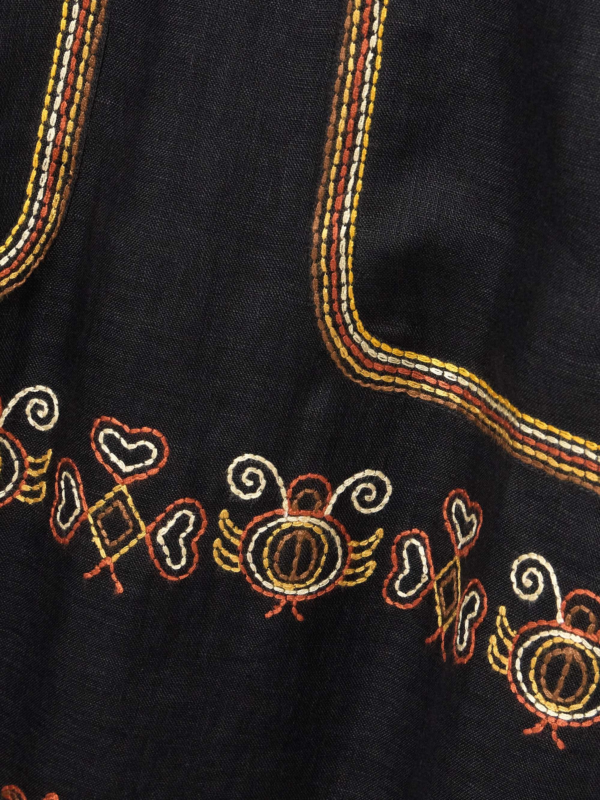 VITA KIN Ramya embroidered linen midi dress | NET-A-PORTER