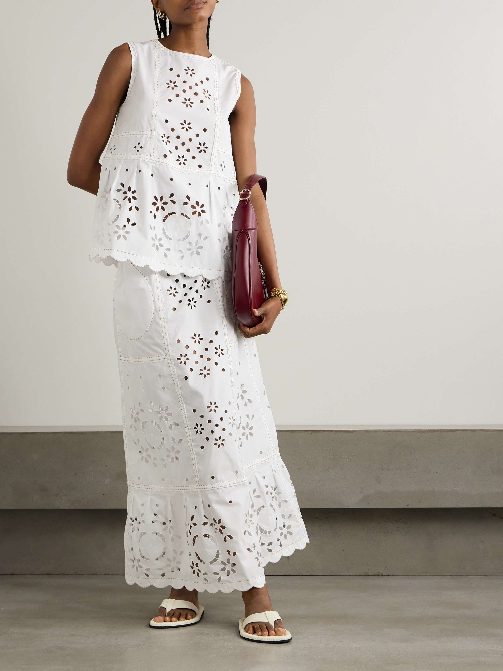 VITA KIN Olympia scalloped broderie anglaise cotton-poplin top | NET-A ...