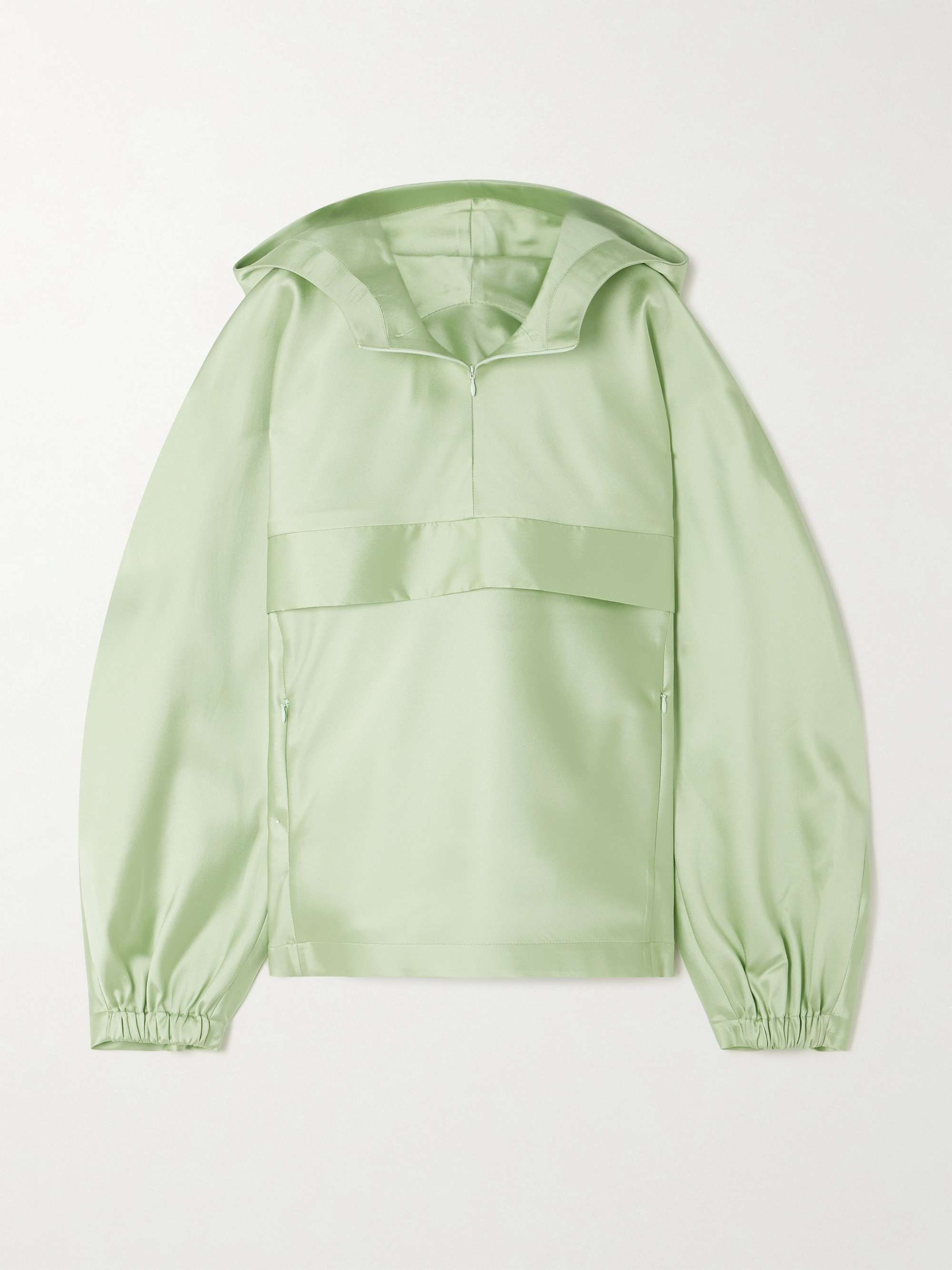 CARVEN Oversized satin-twill hooded jacket | NET-A-PORTER