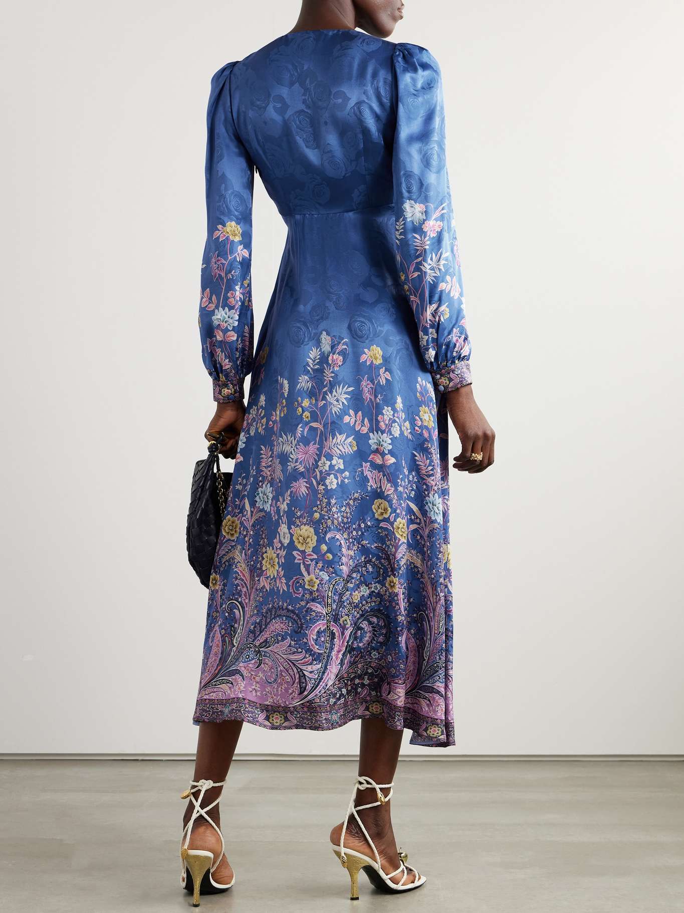 ETRO Printed satin midi dress | NET-A-PORTER
