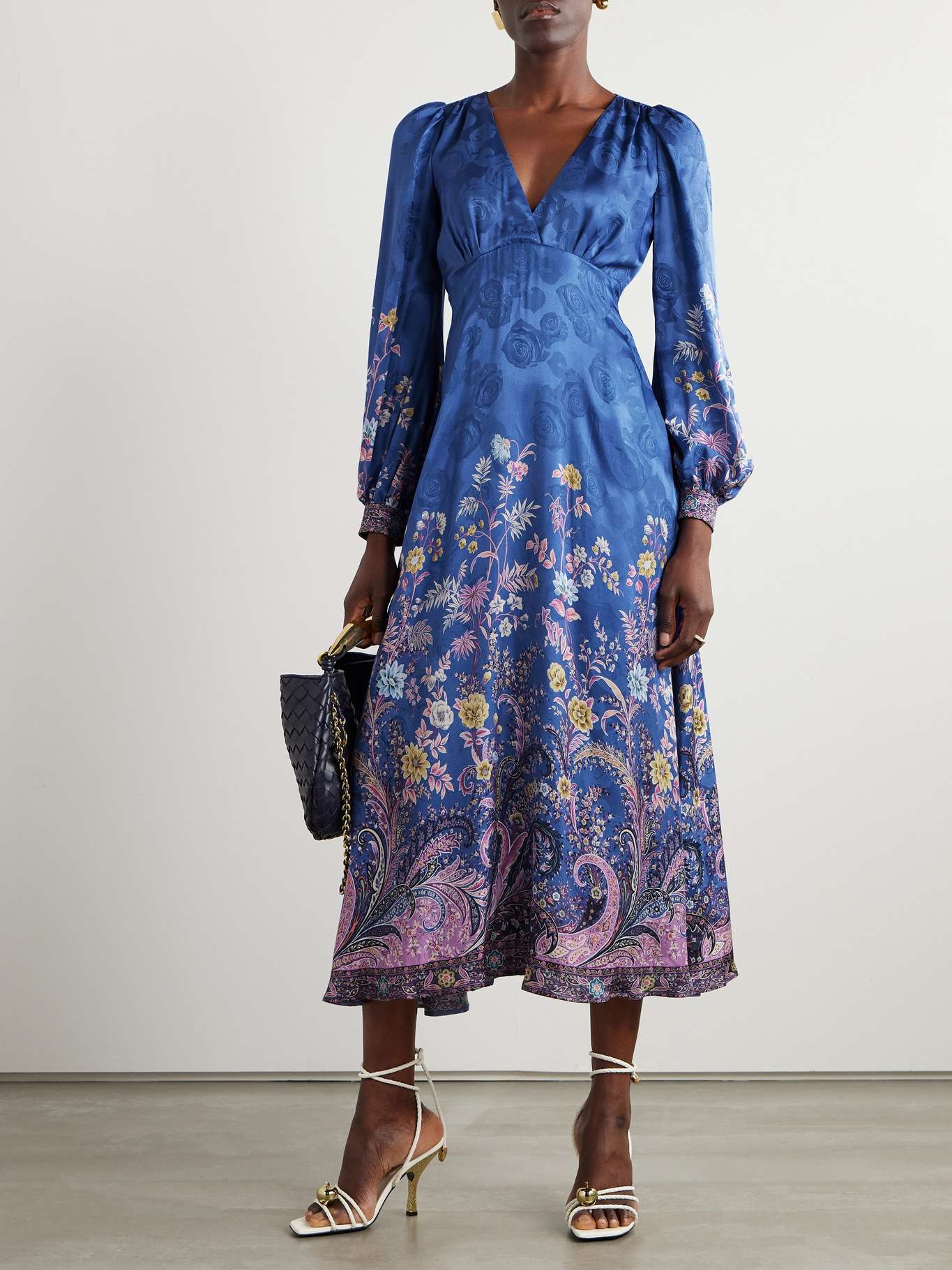ETRO Printed satin midi dress | NET-A-PORTER