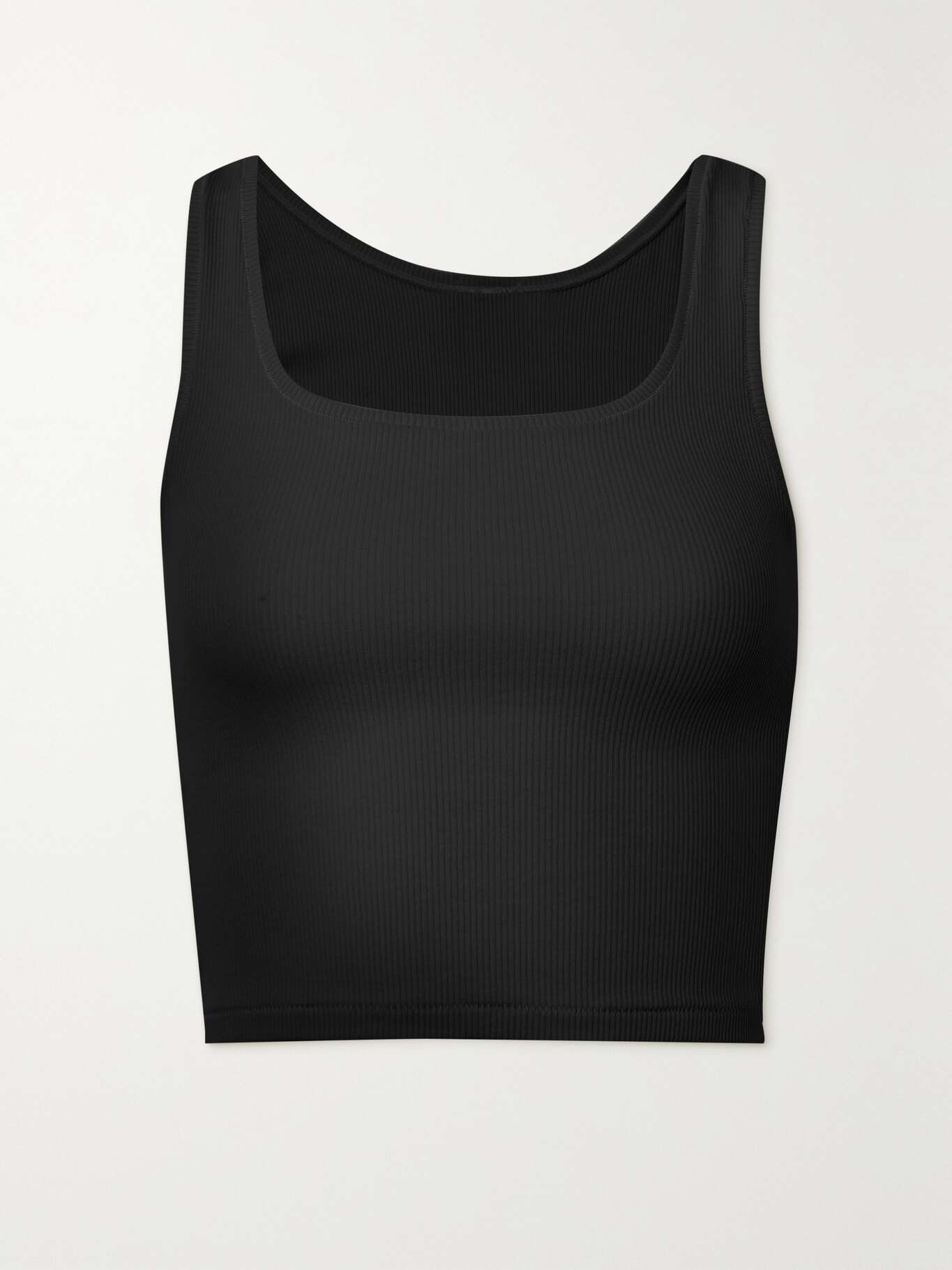 SKIMS Ribbed cotton-blend jersey tank - Soot | NET-A-PORTER