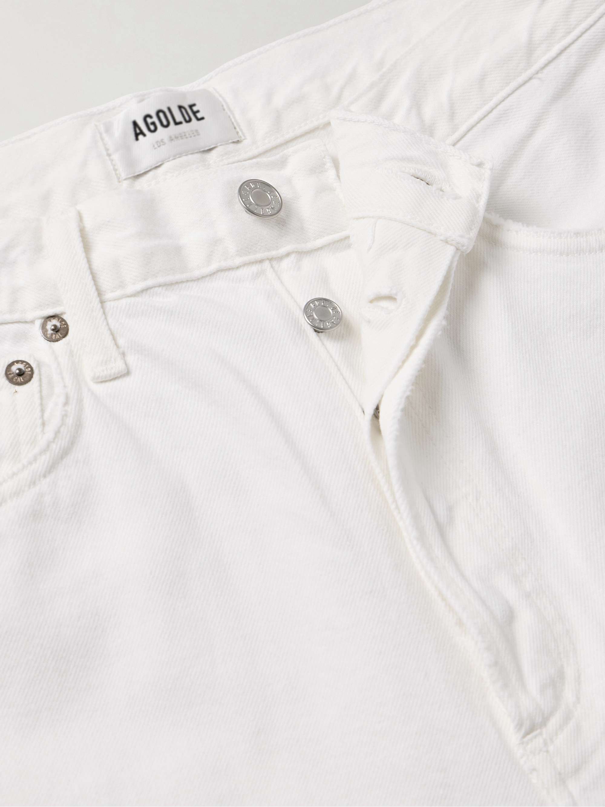 AGOLDE Luna frayed high-rise barrel-leg jeans | NET-A-PORTER
