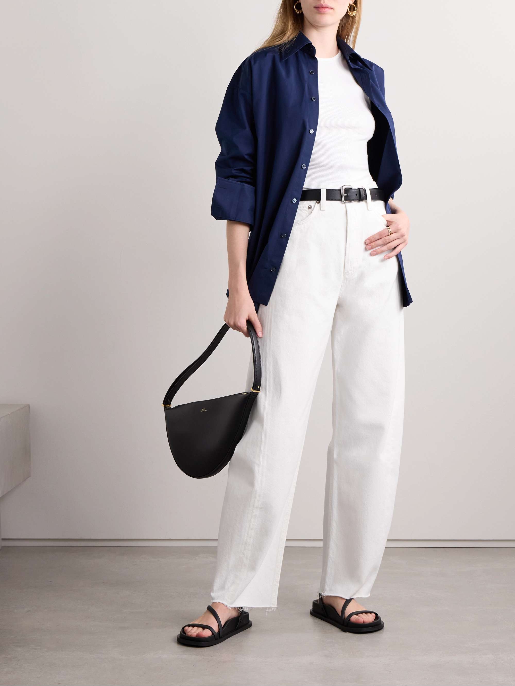 AGOLDE Luna frayed high-rise barrel-leg jeans | NET-A-PORTER