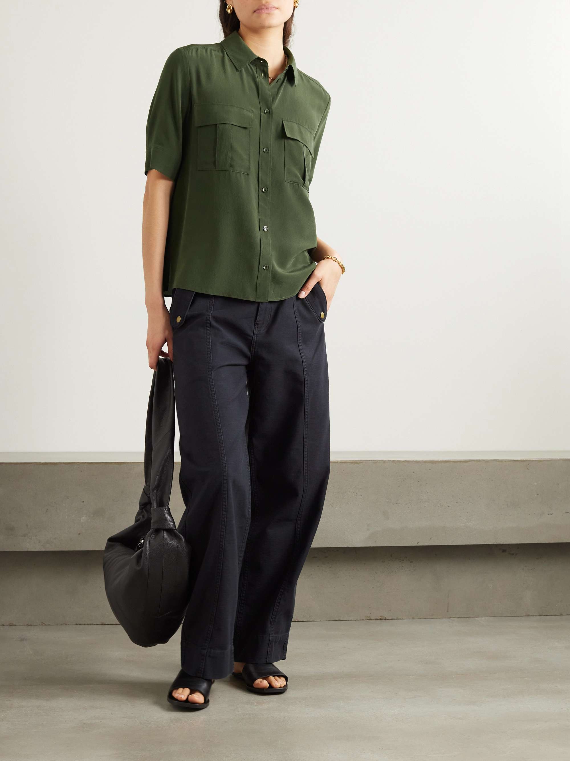 FRAME Silk-crepe shirt | NET-A-PORTER