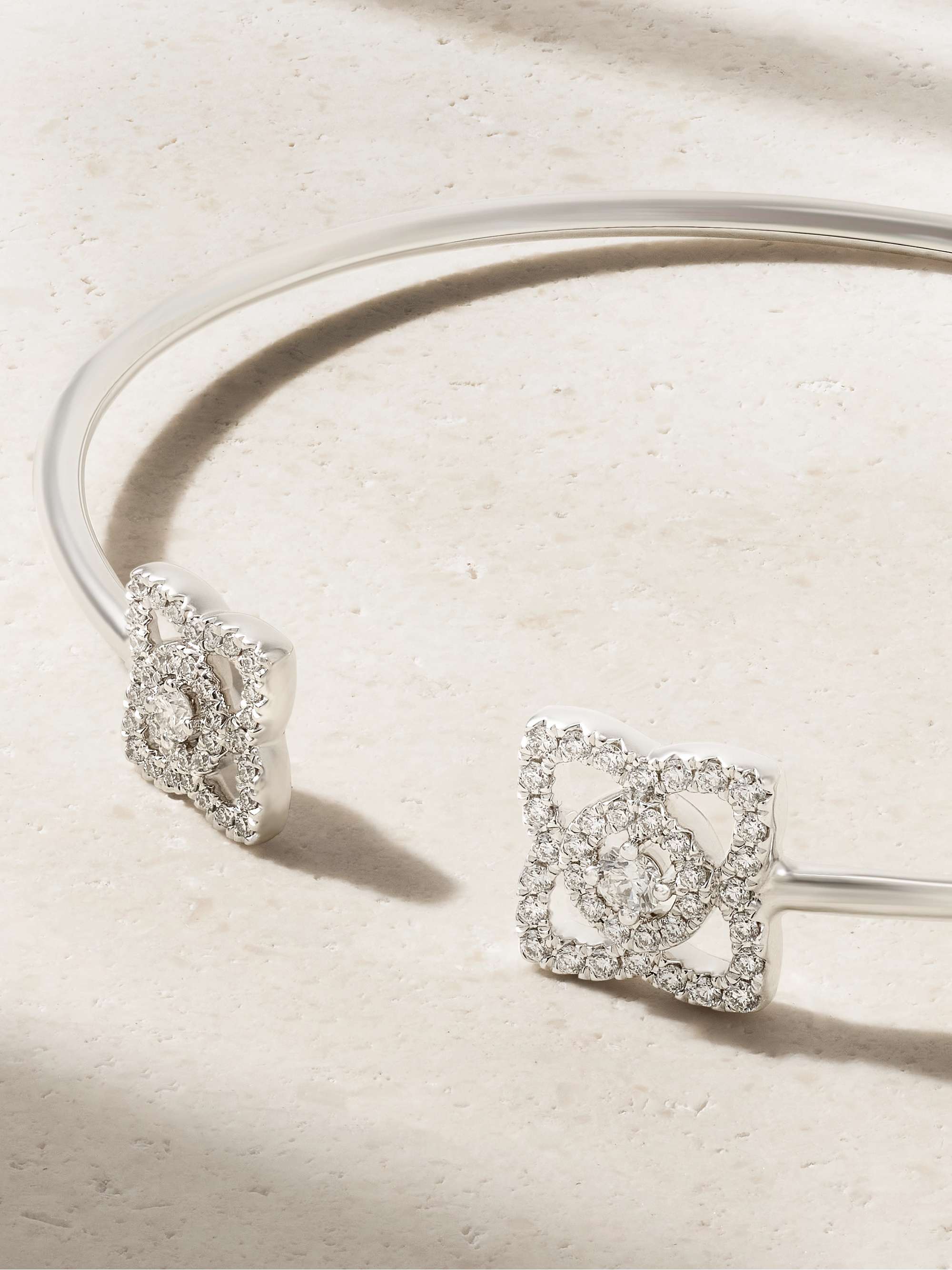 DE BEERS JEWELLERS Enchanted Lotus 18-karat white gold diamond bangle | NET-A-PORTER