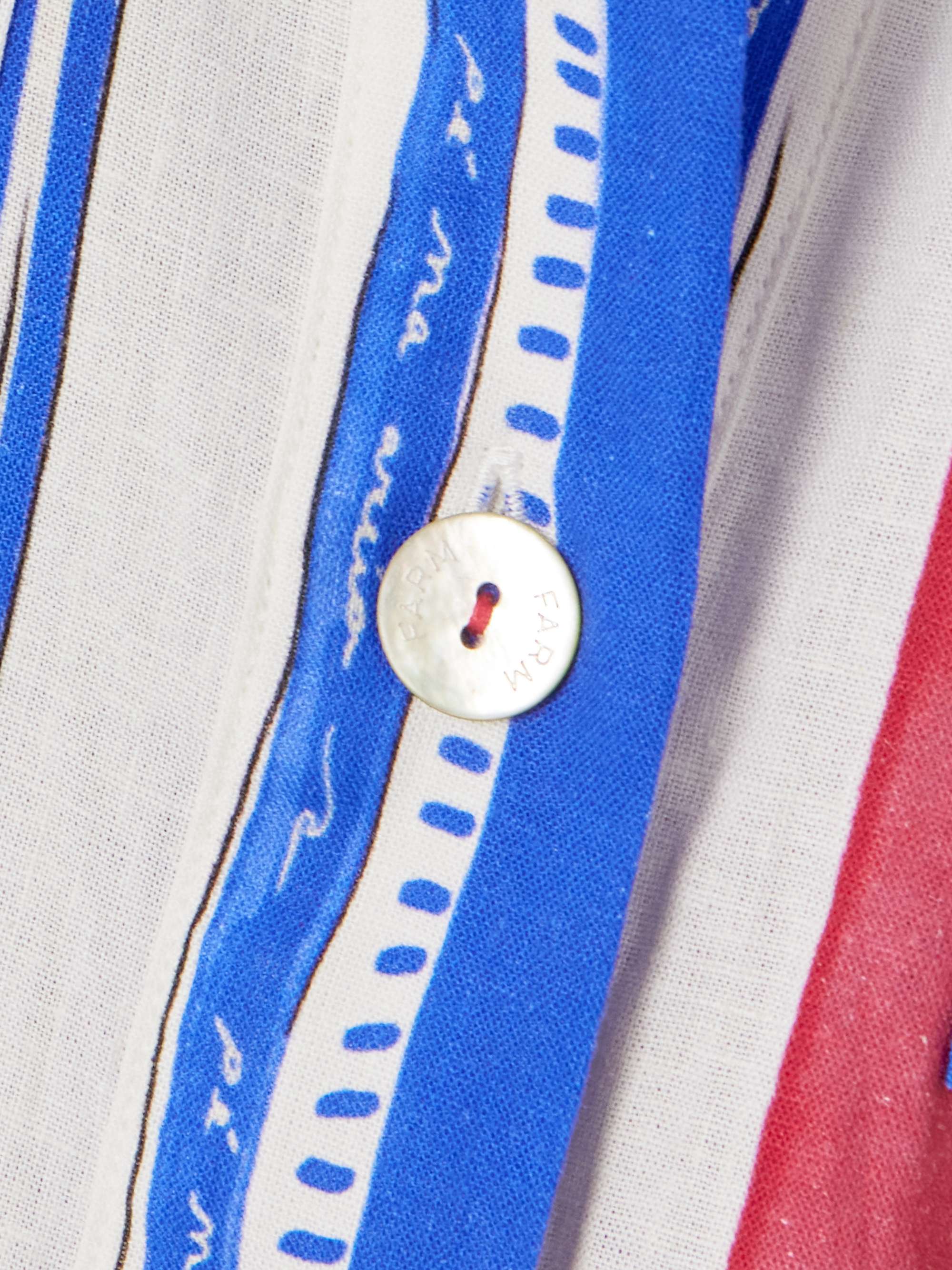 FARM RIO Tropical Destination belted printed linen-blend midi shirt ...