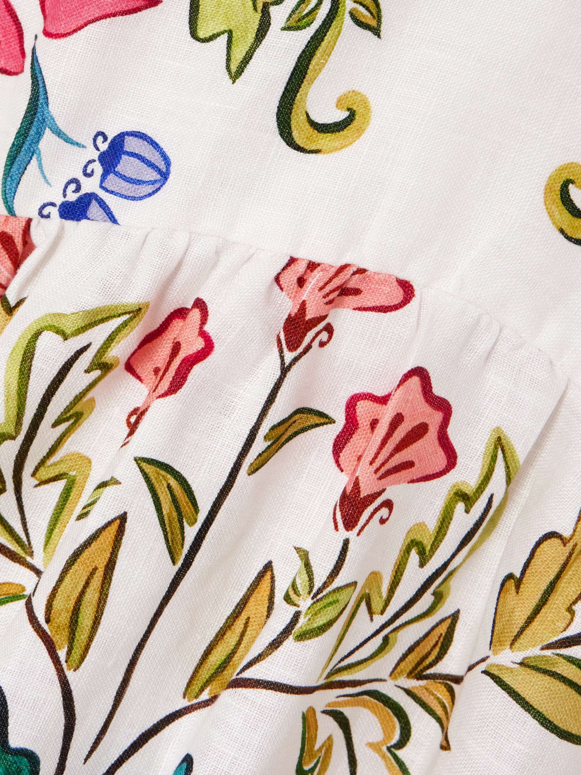 FARM RIO Embellished printed linen midi dress | NET-A-PORTER