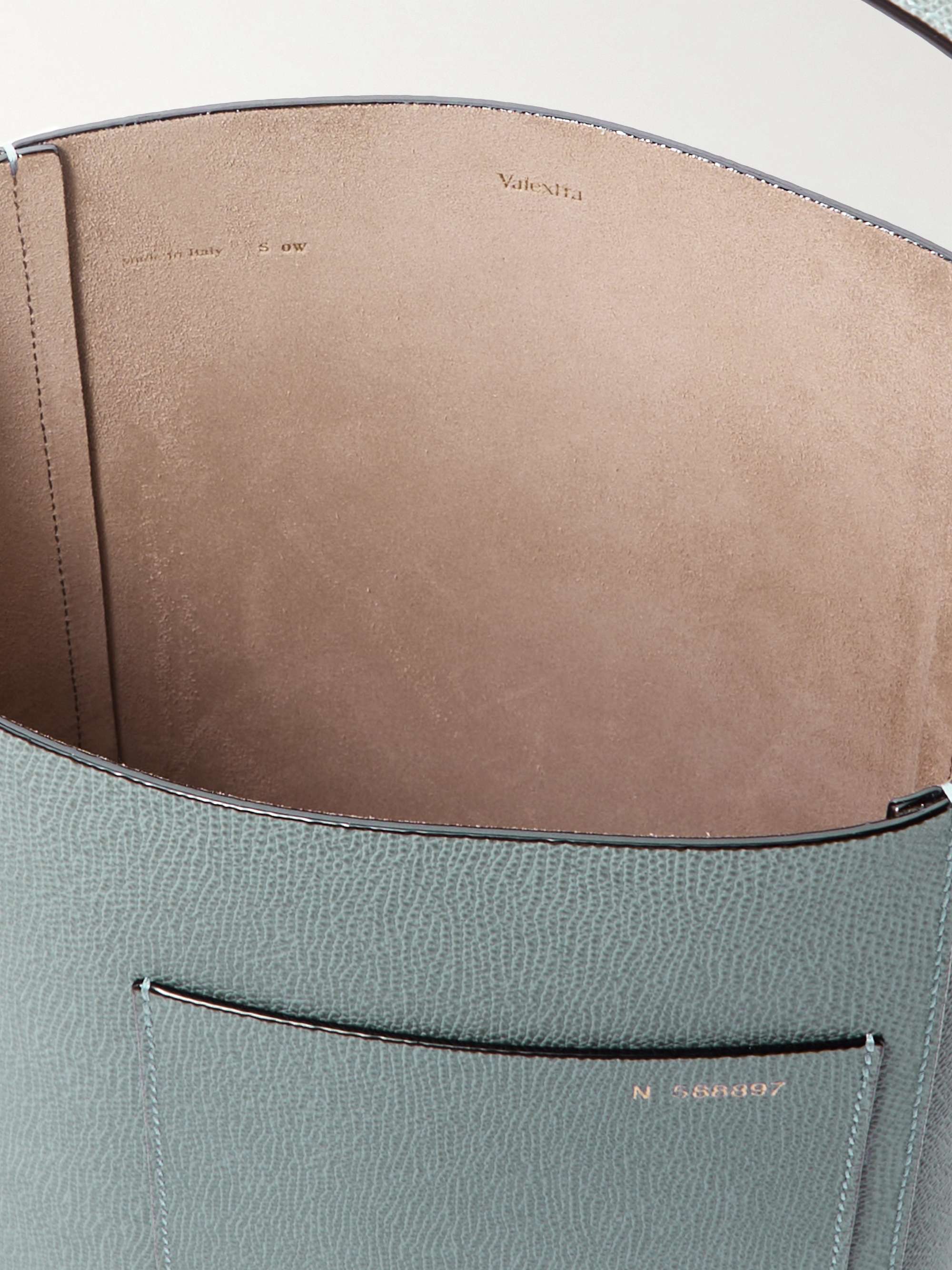 VALEXTRA Small textured-leather bucket bag | NET-A-PORTER