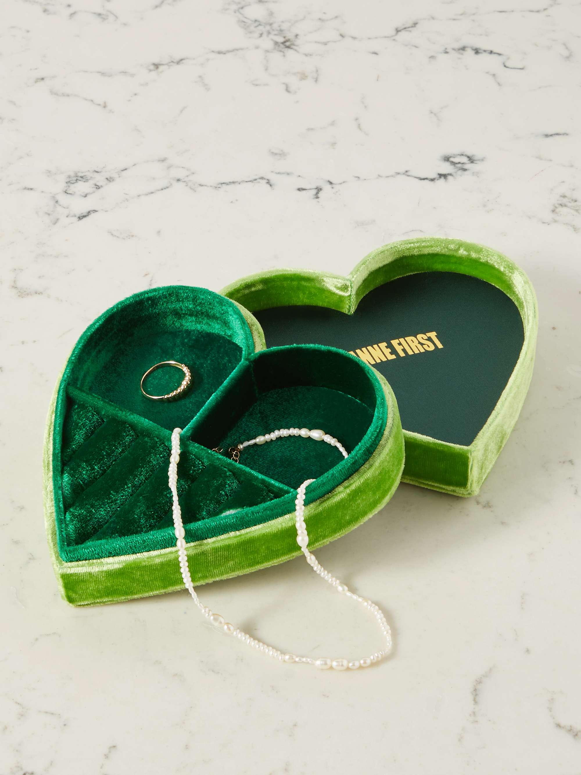 ROXANNE FIRST Small Heart velvet jewelry box | NET-A-PORTER