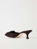 MANOLO BLAHNIK Maysale 50 buckled suede mules | NET-A-PORTER