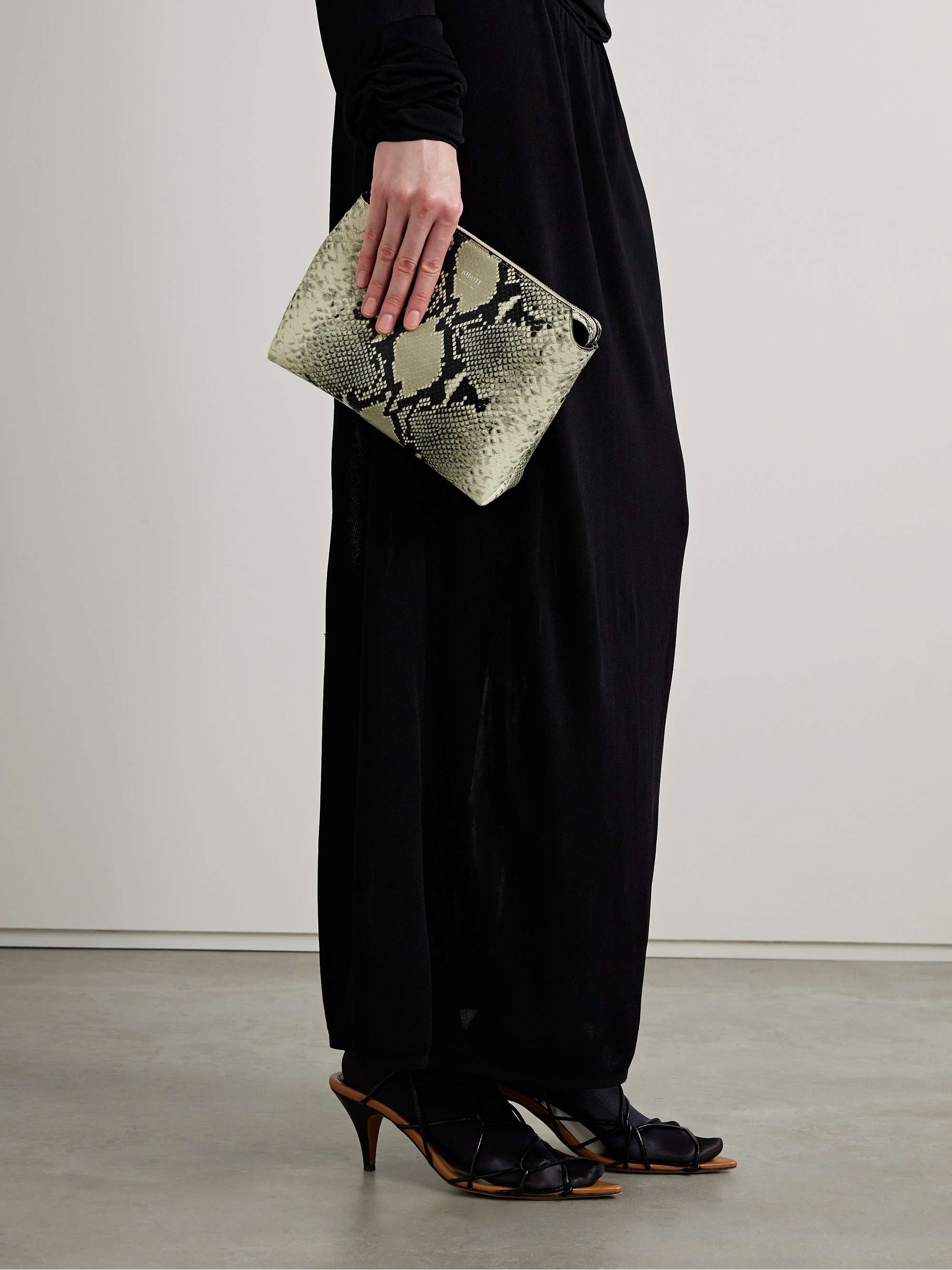 KHAITE Lina medium snake-effect leather shoulder bag | NET-A-PORTER