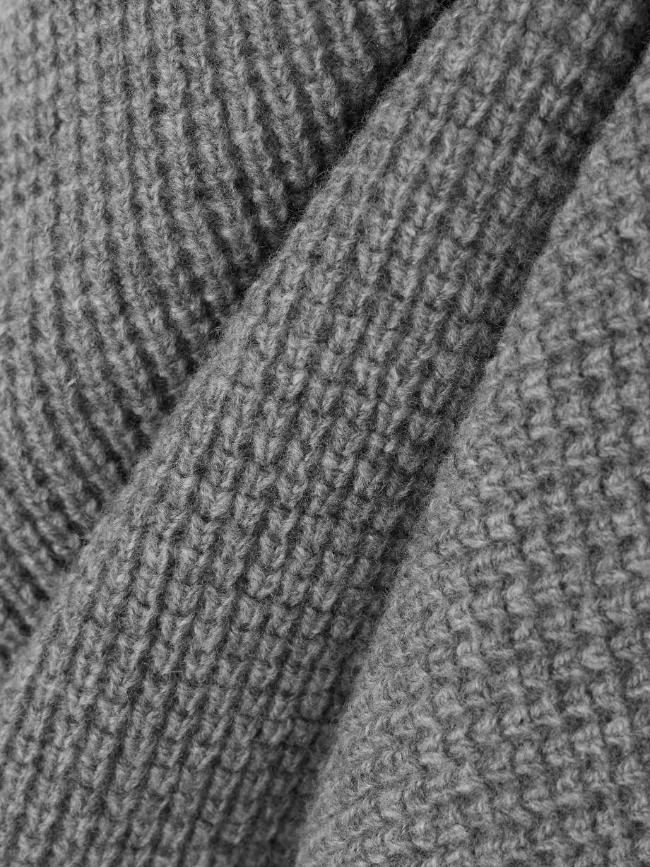 VICTORIA BECKHAM Hooded pointelle and waffle-knit stretch-wool sweater ...