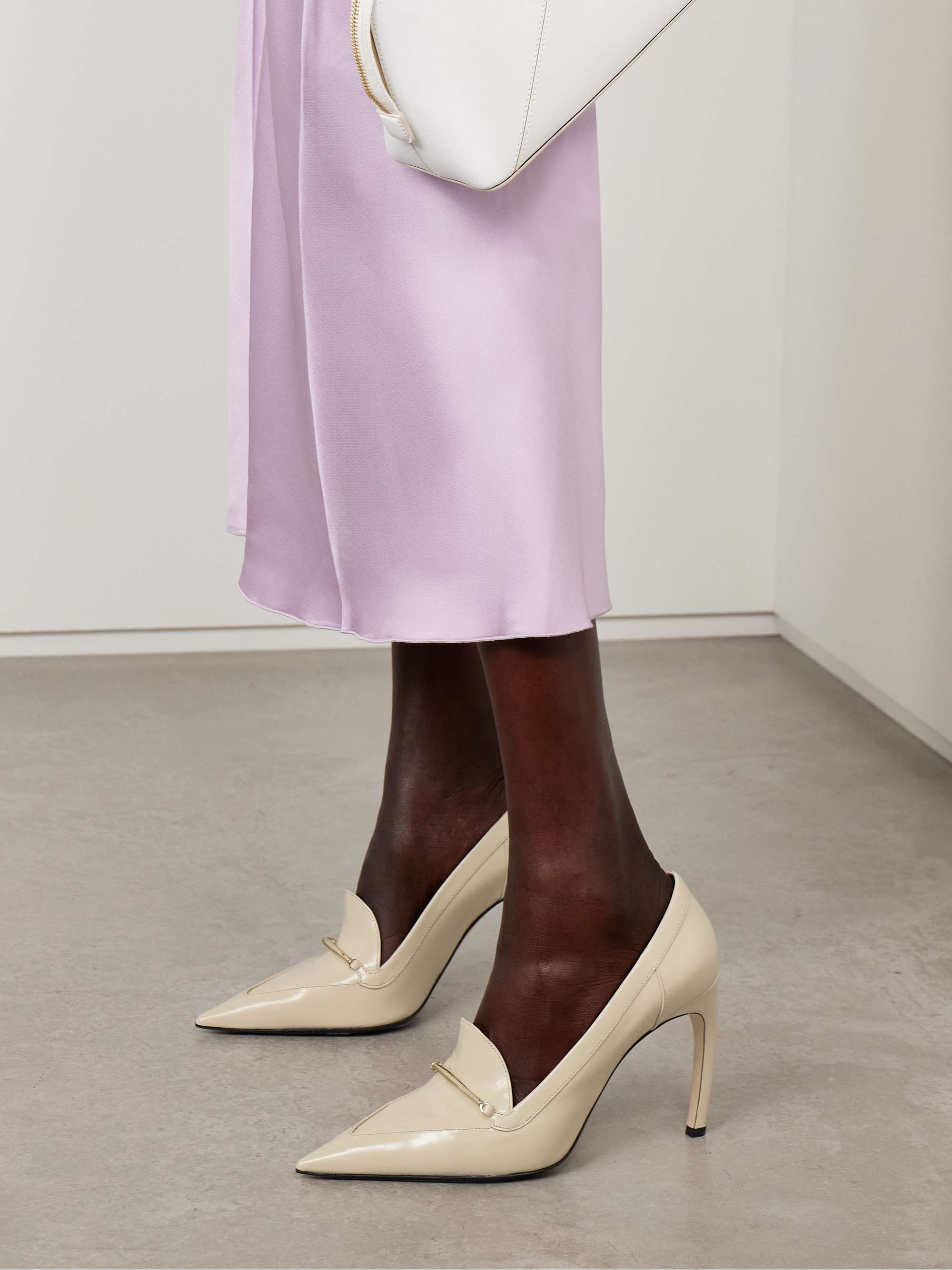 VICTORIA BECKHAM Embellished glossed-leather pumps | NET-A-PORTER