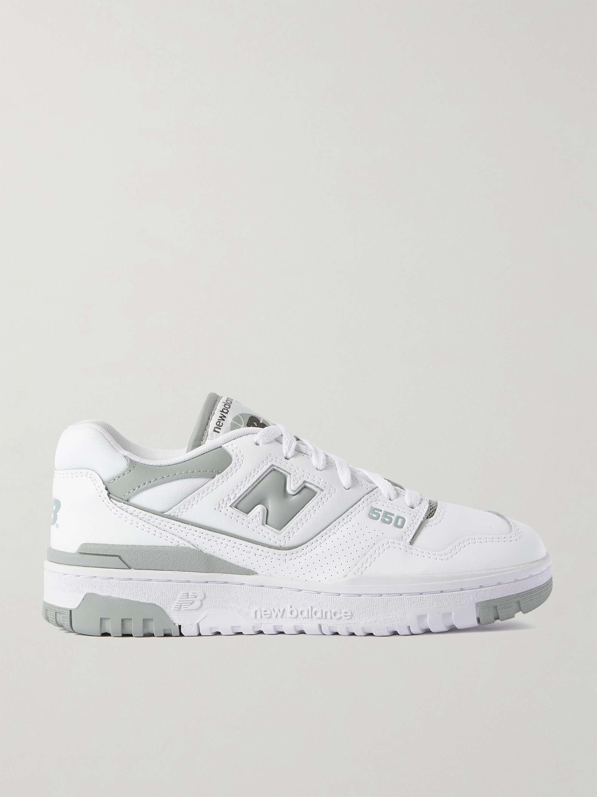 NEW BALANCE 550 mesh-trimmed leather sneakers | NET-A-PORTER