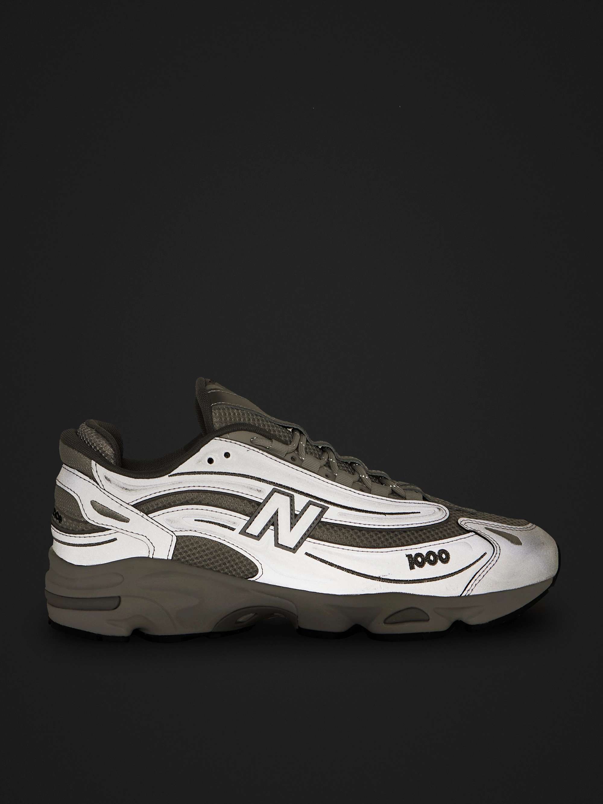 NEW BALANCE 1000 SL reflective leather and mesh sneakers | NET-A-PORTER