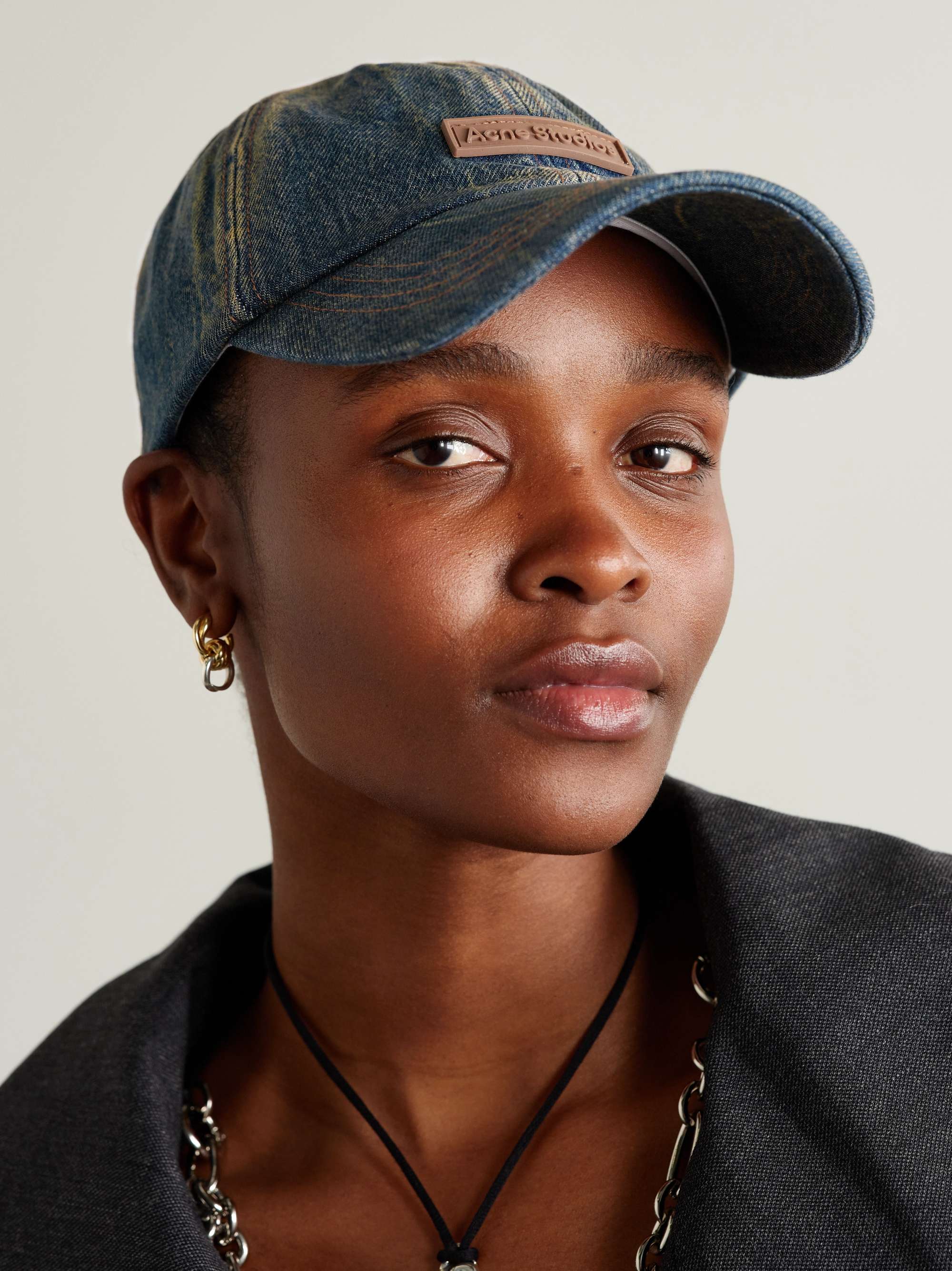 ACNE STUDIOS Appliquéd denim baseball cap | NET-A-PORTER